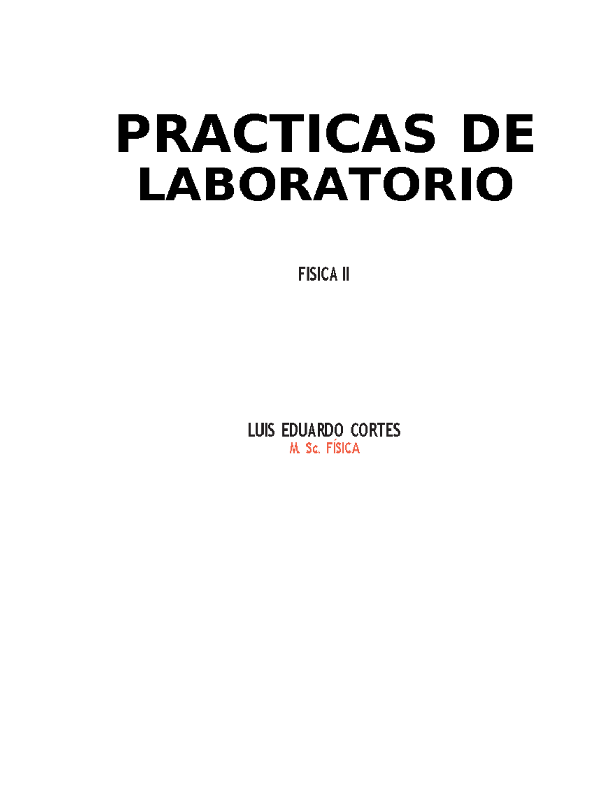 Libro Practicas De Laboratorio Fisica Ii Practicas De Laboratorio