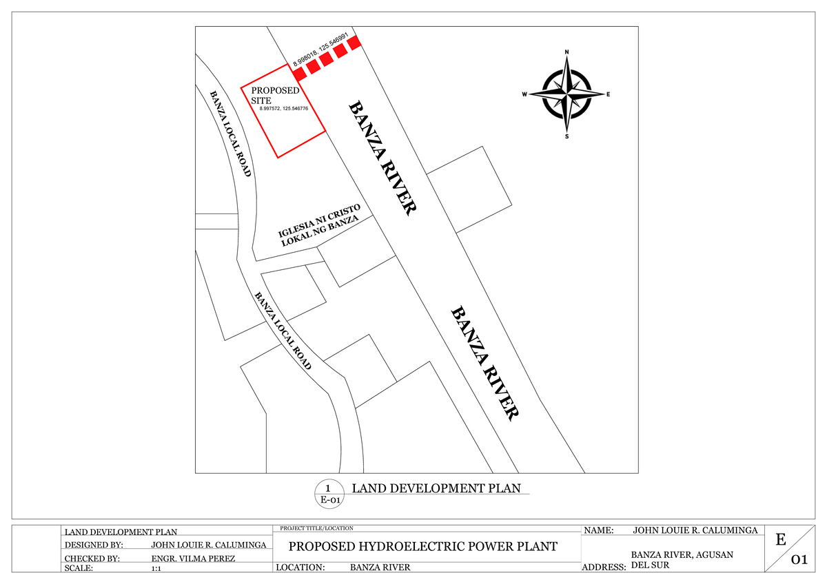 Banza River Proposed Hydro PP - 1 E- 01 LAND DEVELOPMENT PLAN LAND ...