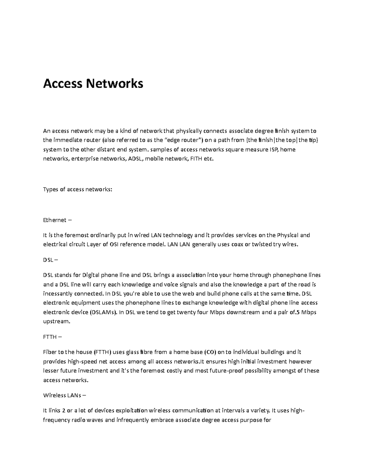 Access Networks-note - Access Networks An access network may be a kind ...