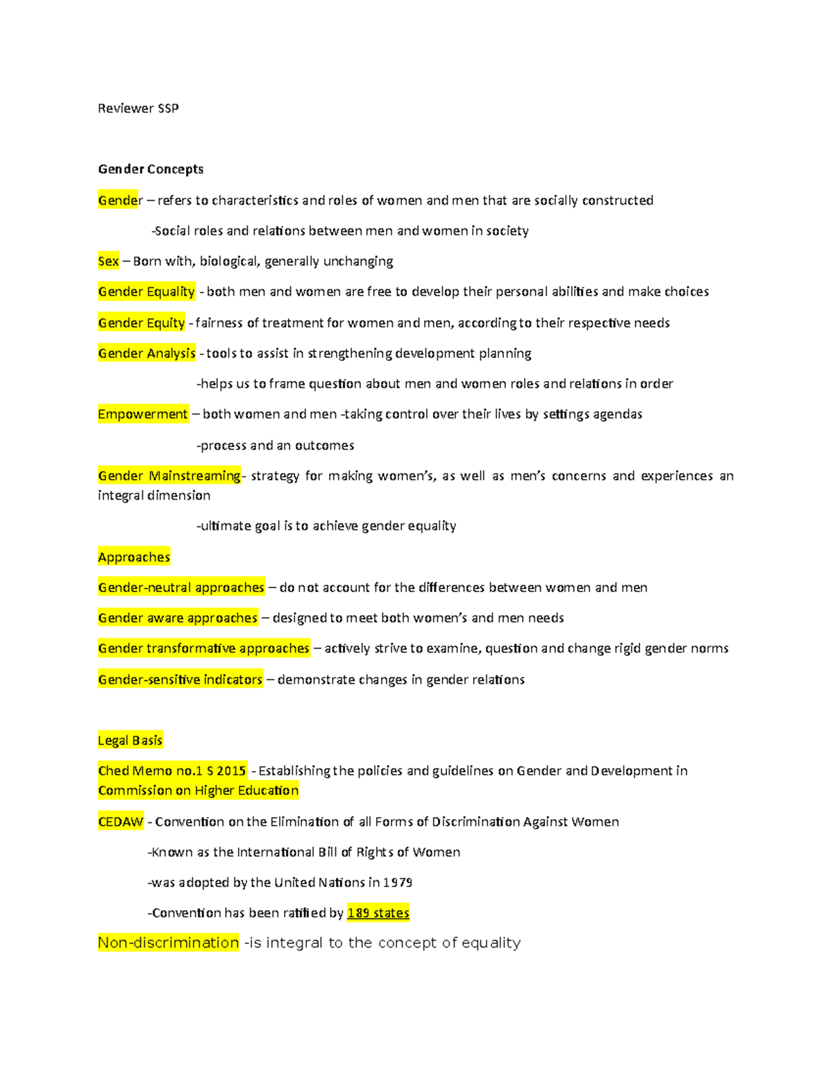 Reviewer SSP - hisa - Reviewer SSP Gender Concepts Gender – refers to ...