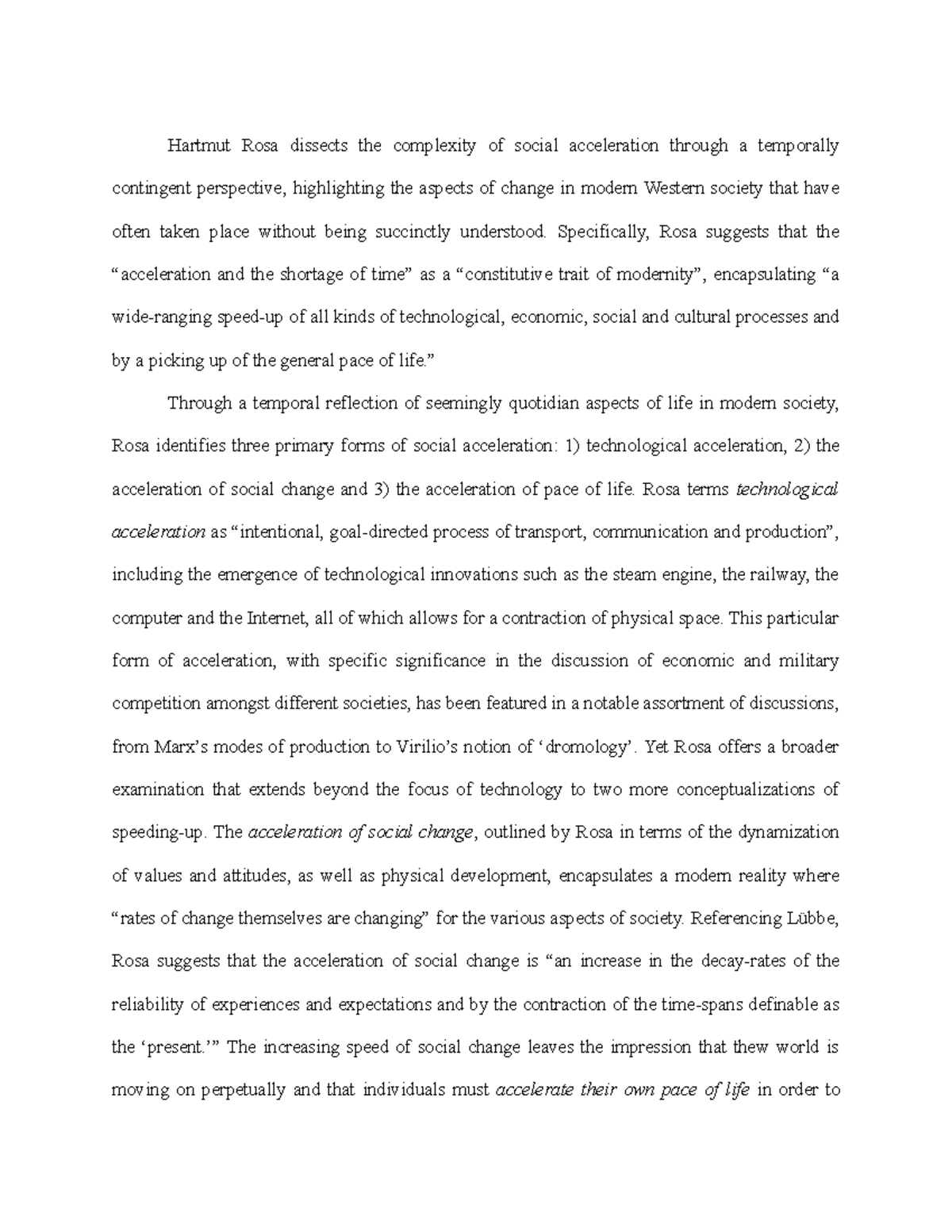 Hartmut Rosa Reading Summary - Hartmut Rosa dissects the complexity of ...