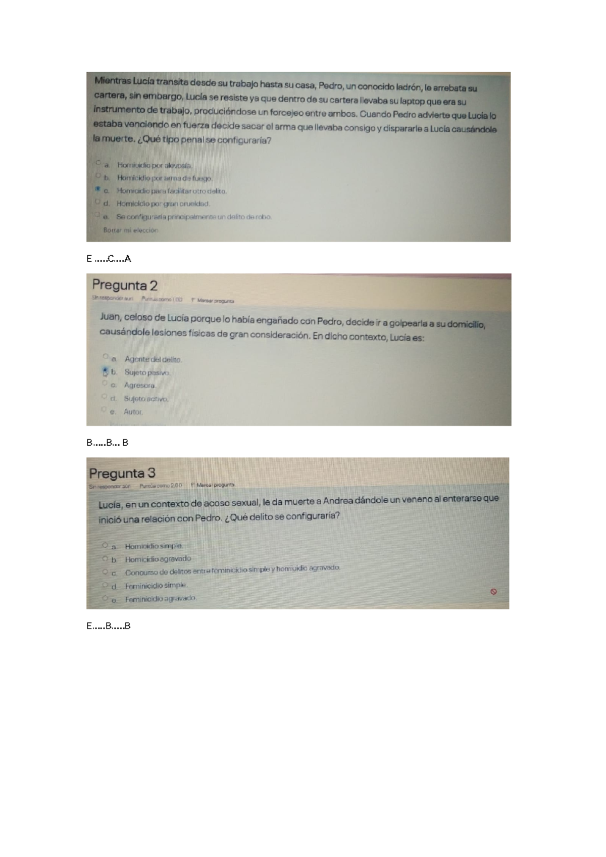 producto academico - Derecho Penal - E .....C... B....... B E.....B.... D....... E C.....C ...