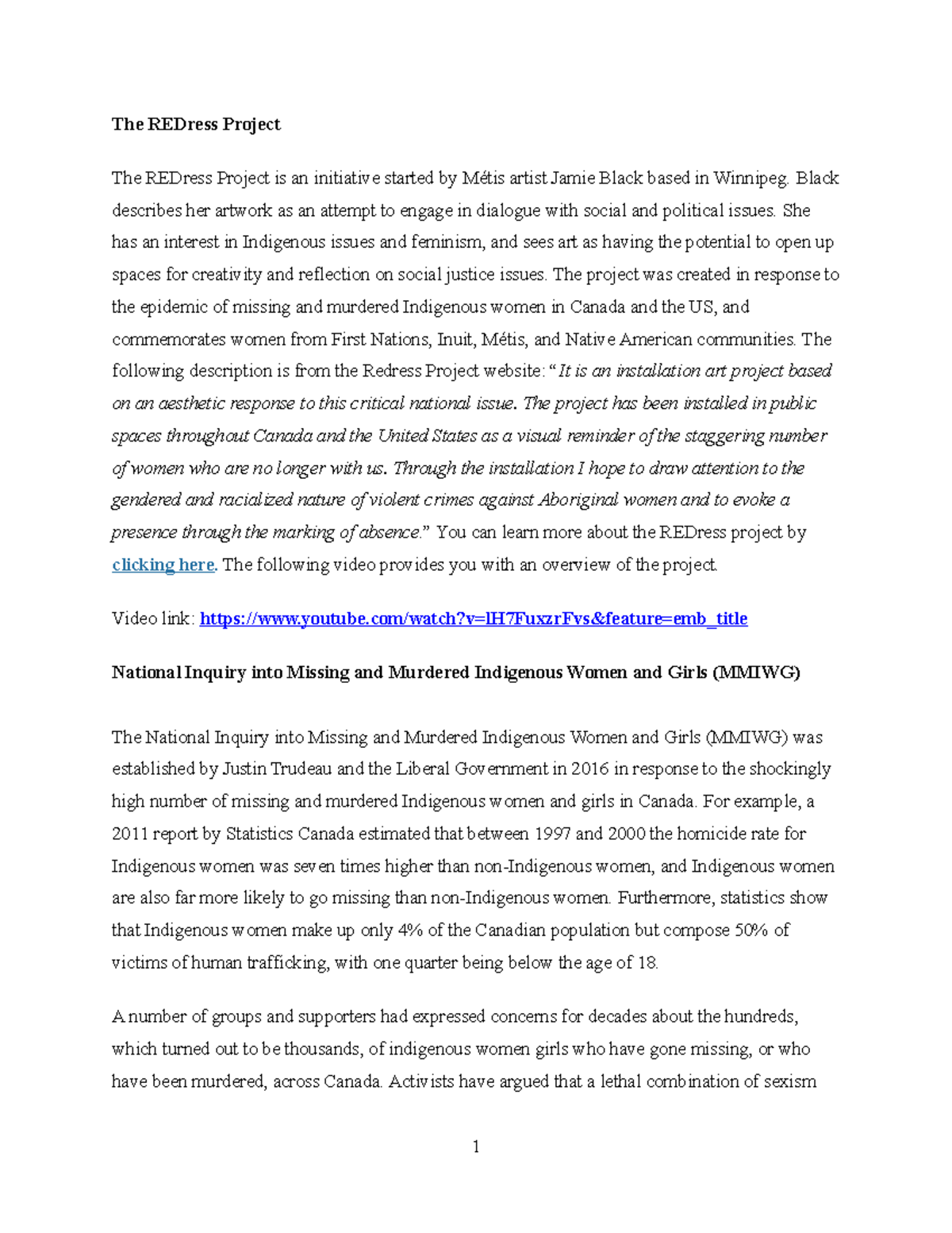 The REDress Project - Lecture notes 12 - The REDress Project The ...