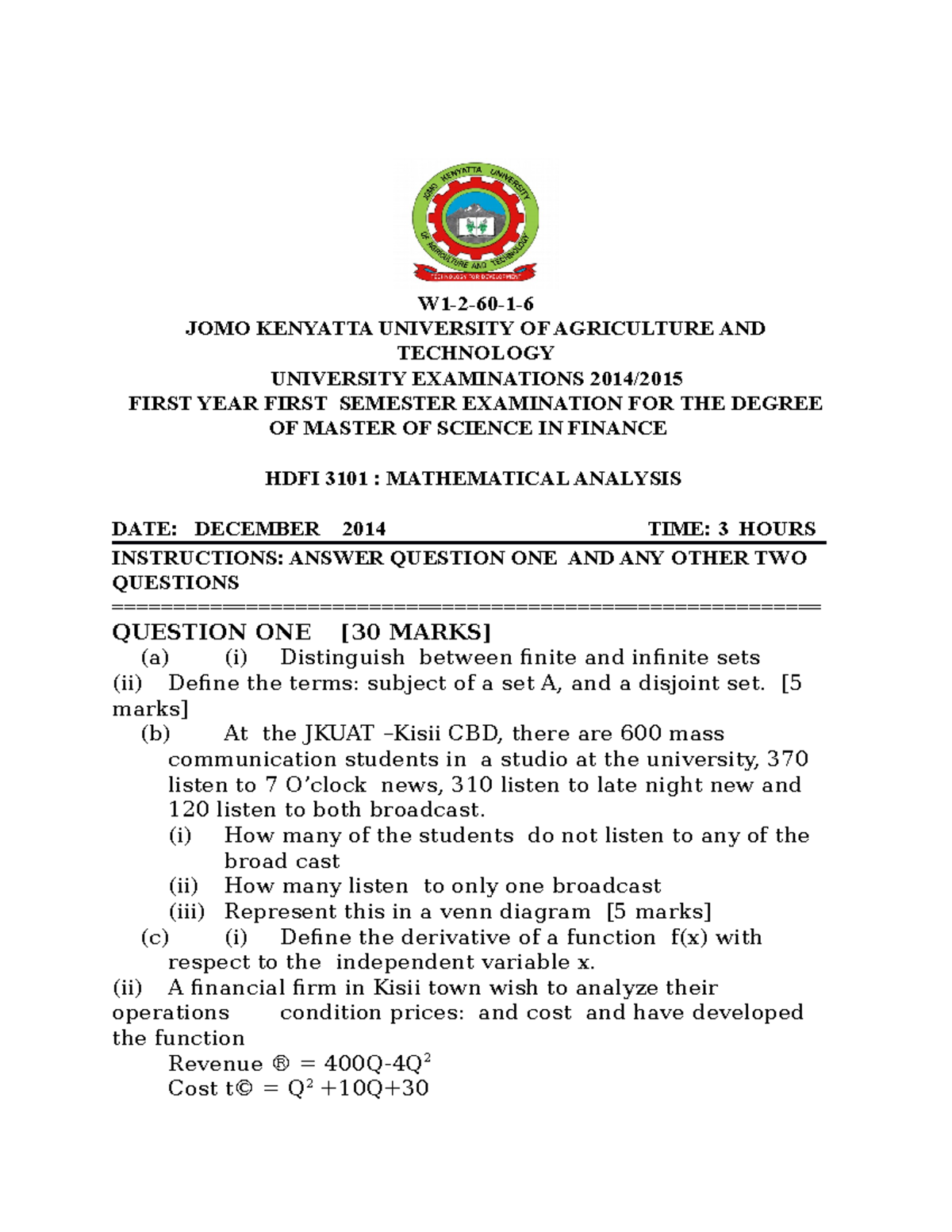 HDFI 3101 Kisii - a) Suppose that in Kenya during the 1970s the ...