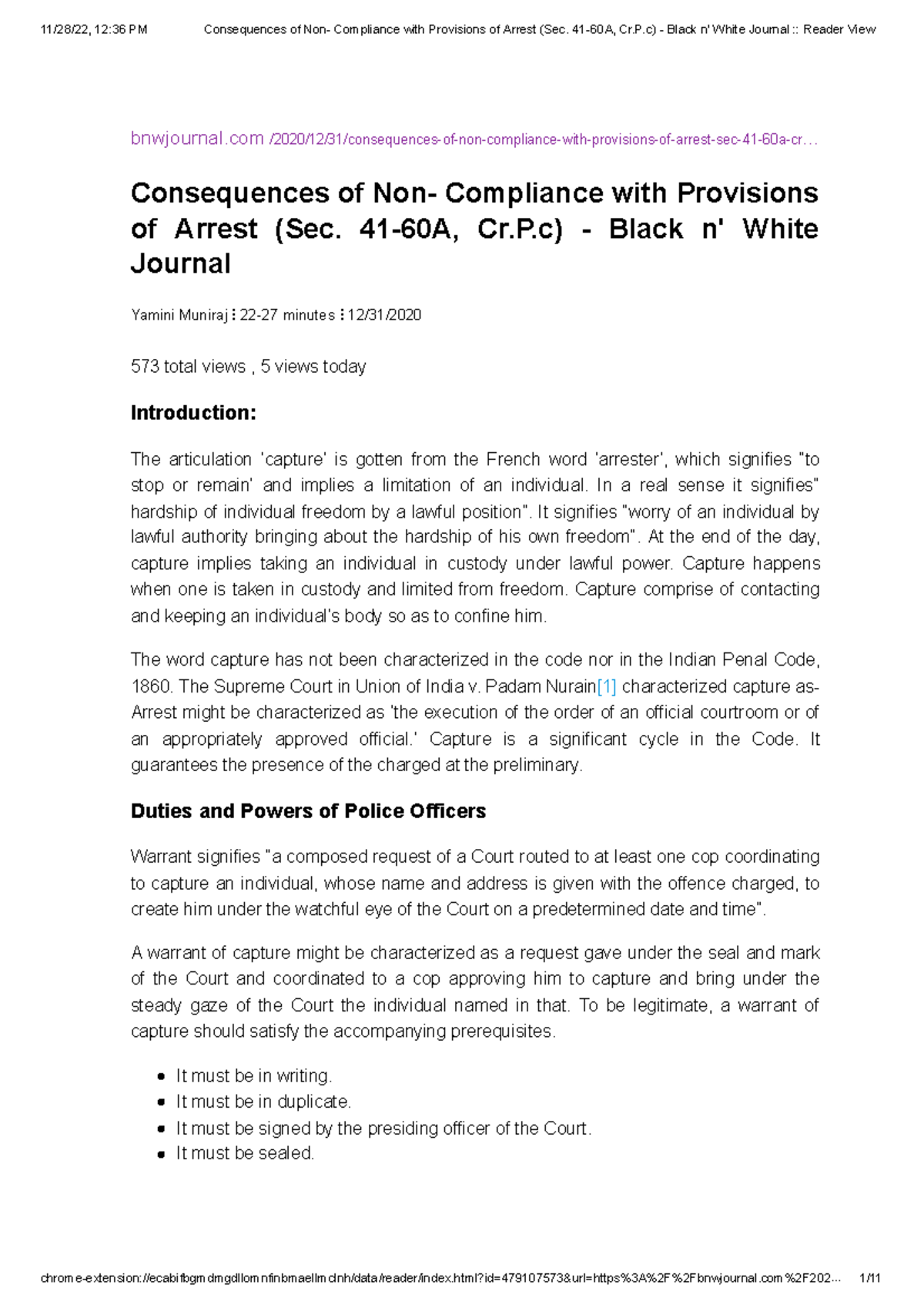 Arrest (Sec. 41-60A, Cr - bnwjournal - Studocu