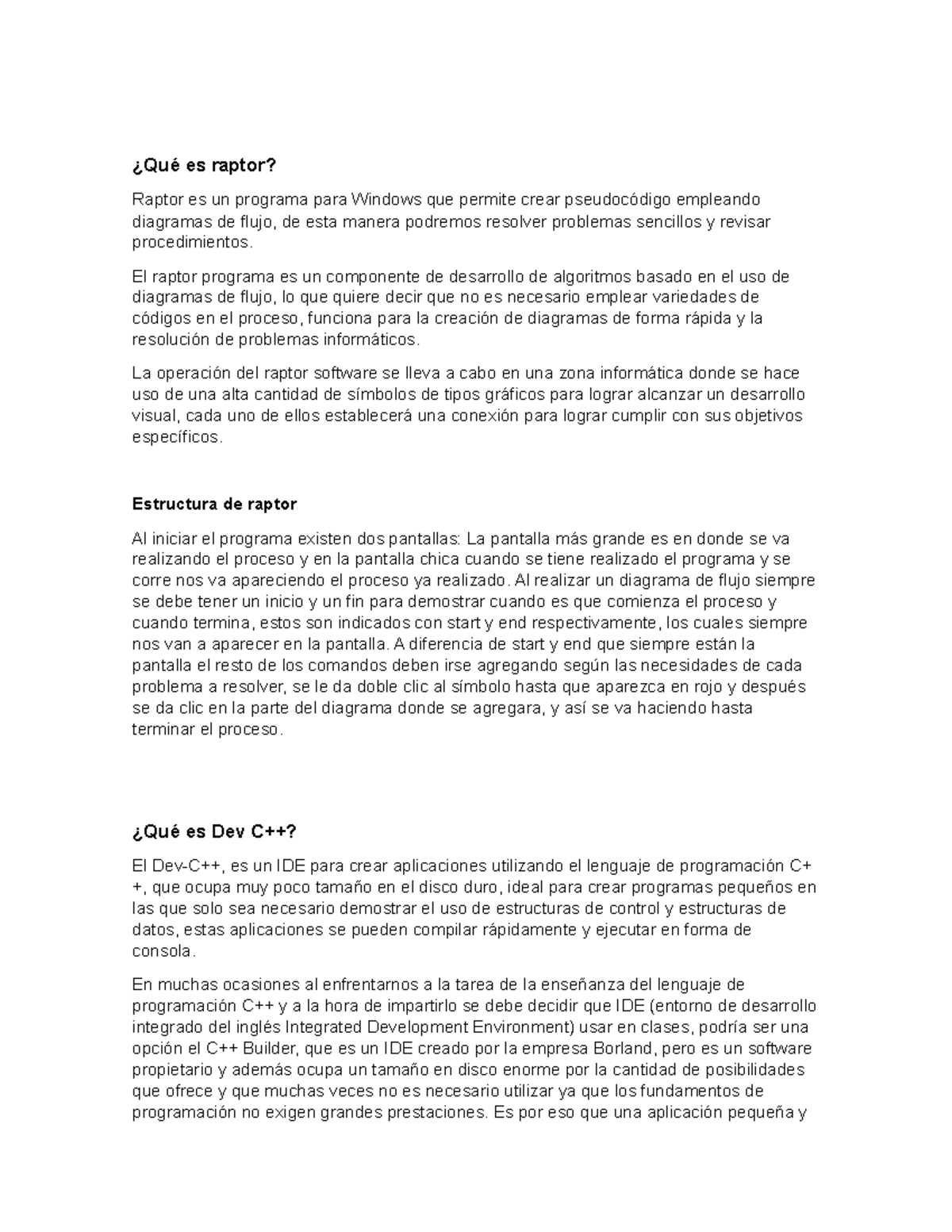 Que es raptor y devc pe - ¿Qué es raptor? Raptor es un programa para ...