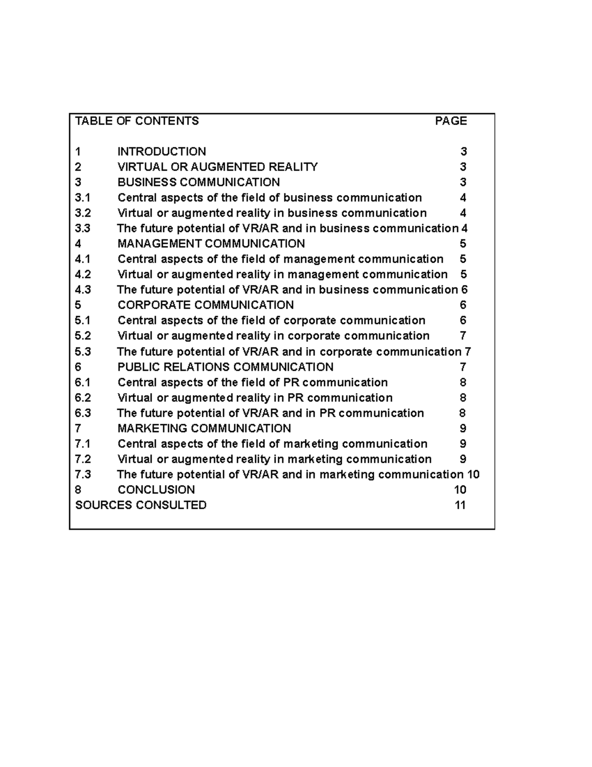 Assignment 1 - TABLE OF CONTENTS PAGE 1 INTRODUCTION 2 VIRTUAL OR AUGMENTED REALITY 3 BUSINESS ...