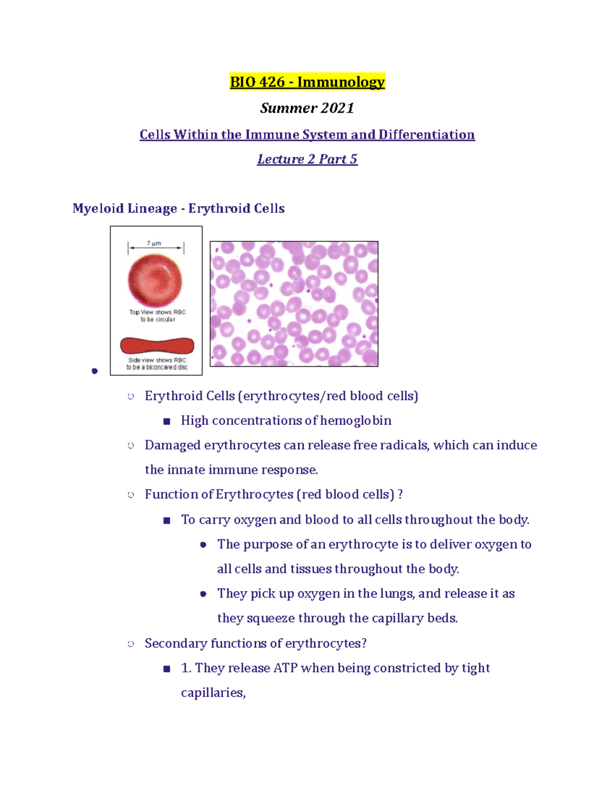 BIO 426 Lecture 2 Part 5 - Summer 2021 - BIO 426 - Immunology Summer ...