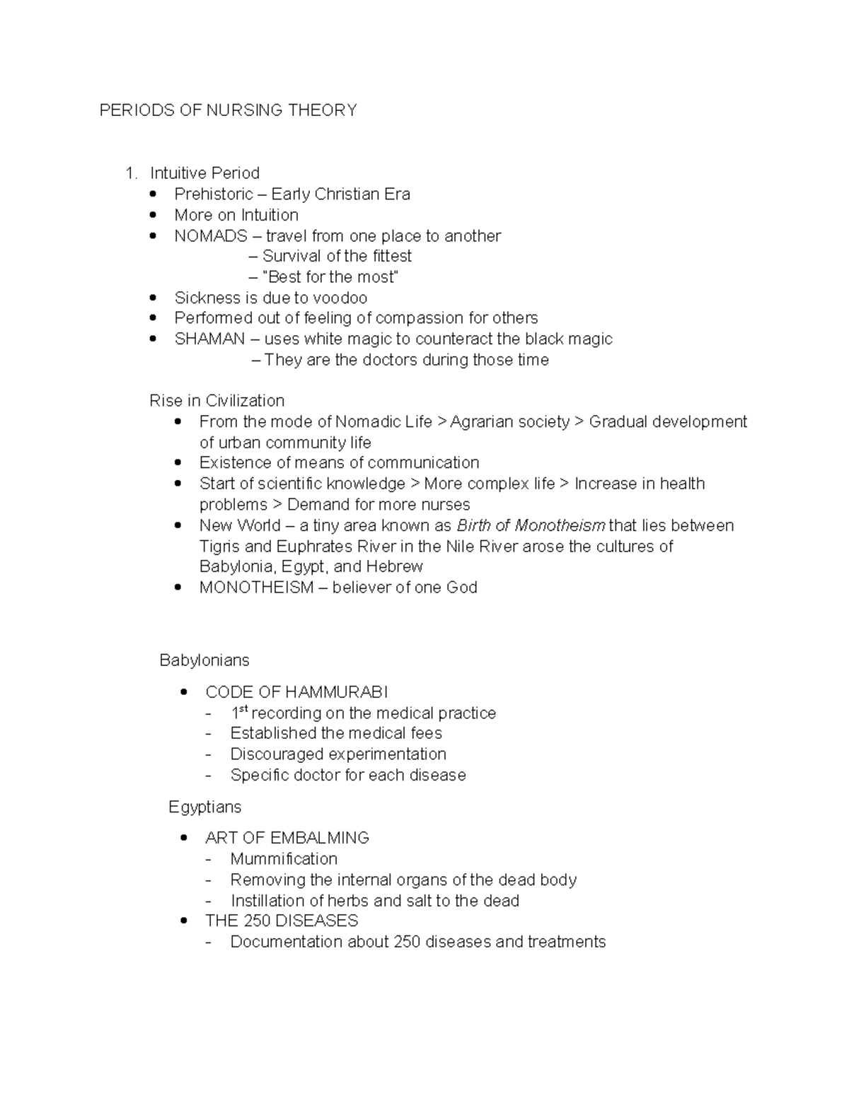 Reviewer-tfn - theoretical foundations of nursing - PERIODS OF NURSING ...