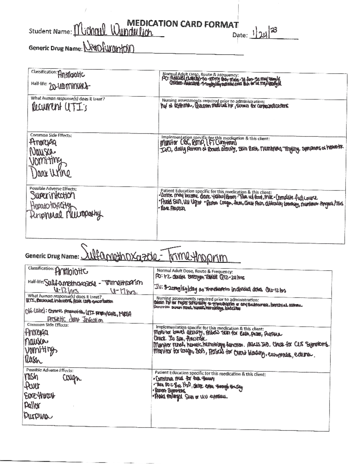 Med cards 1 - NURS 2003 - Studocu