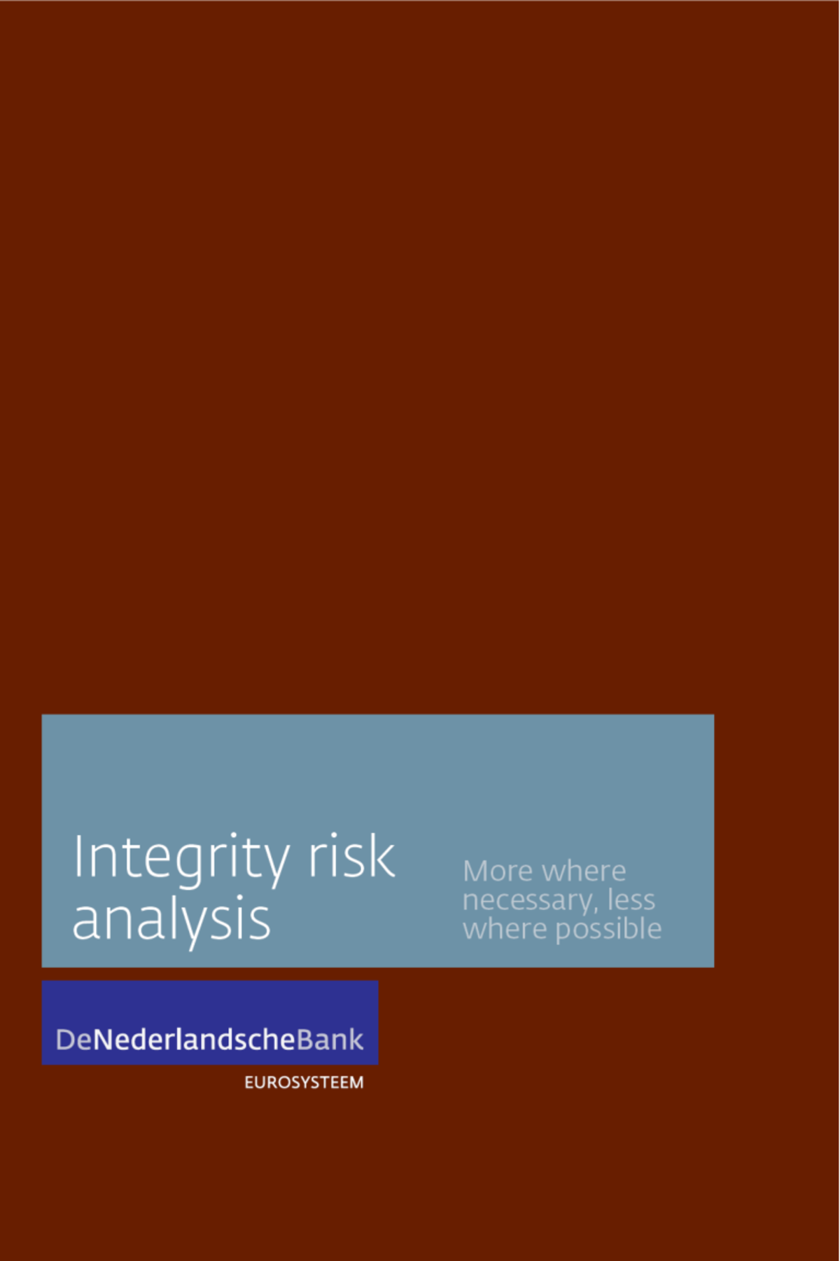 Guidance integrity risk analysis english version - Integrity risk ...