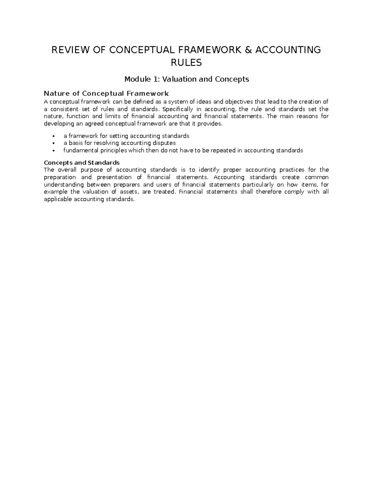 Review OF Conceptual Framework 12 - REVIEW OF CONCEPTUAL FRAMEWORK ...
