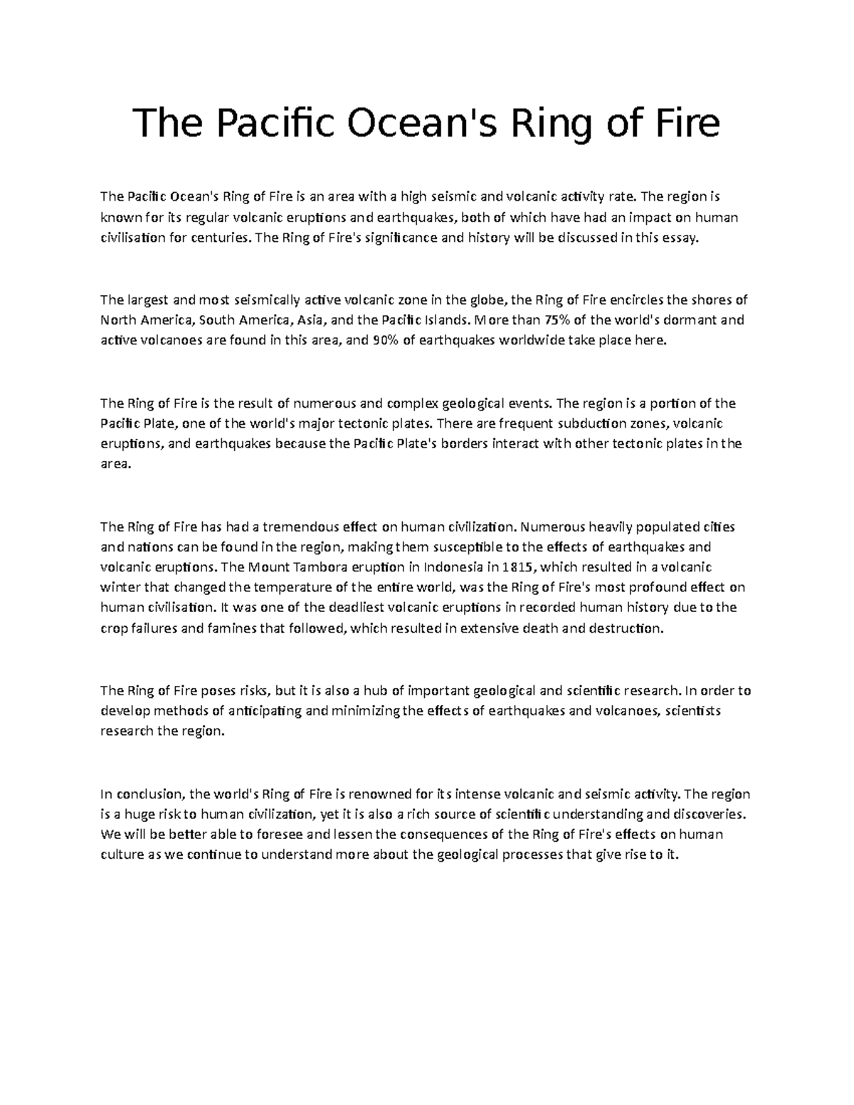 The Pacific Ocean's Ring of Fire - The region is known for its regular ...