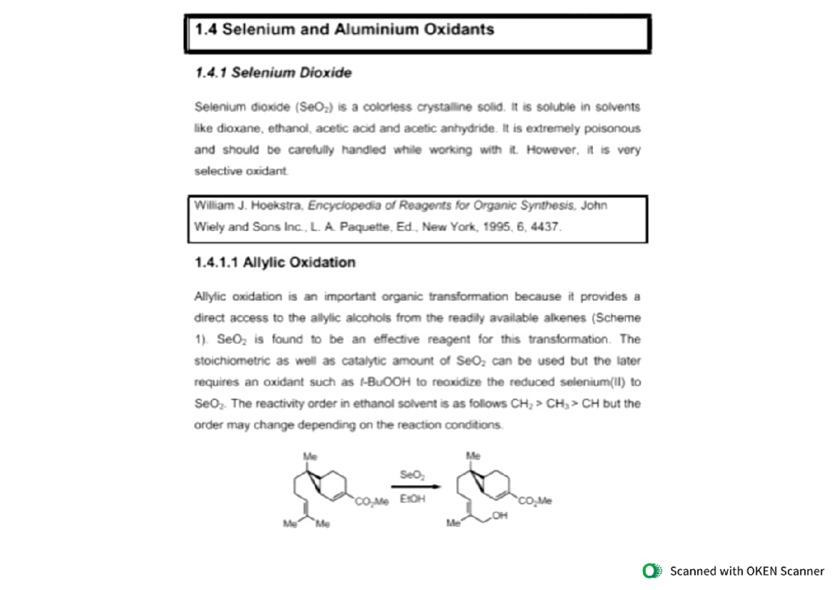 Chemistry 9 - Selenium and Aluminium Oxidants, Benzylic Oxidation ...