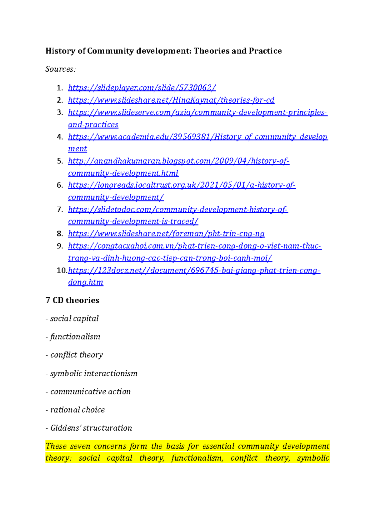 PPT Sources Community Development - History of Community development ...