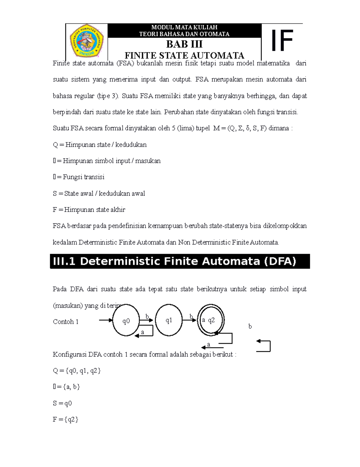 FSA - Conclusion and Summaries of Theory of Computation - Finite state automata (FSA) bukanlah ...