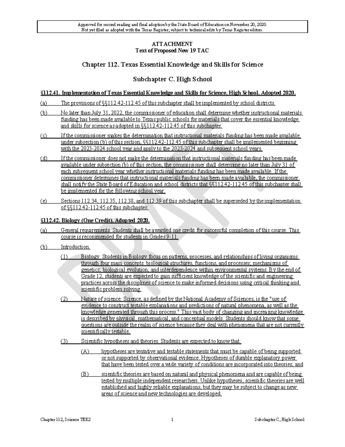 Prin Tec TEKS - Study Materials - Not yet filed as adopted with the ...