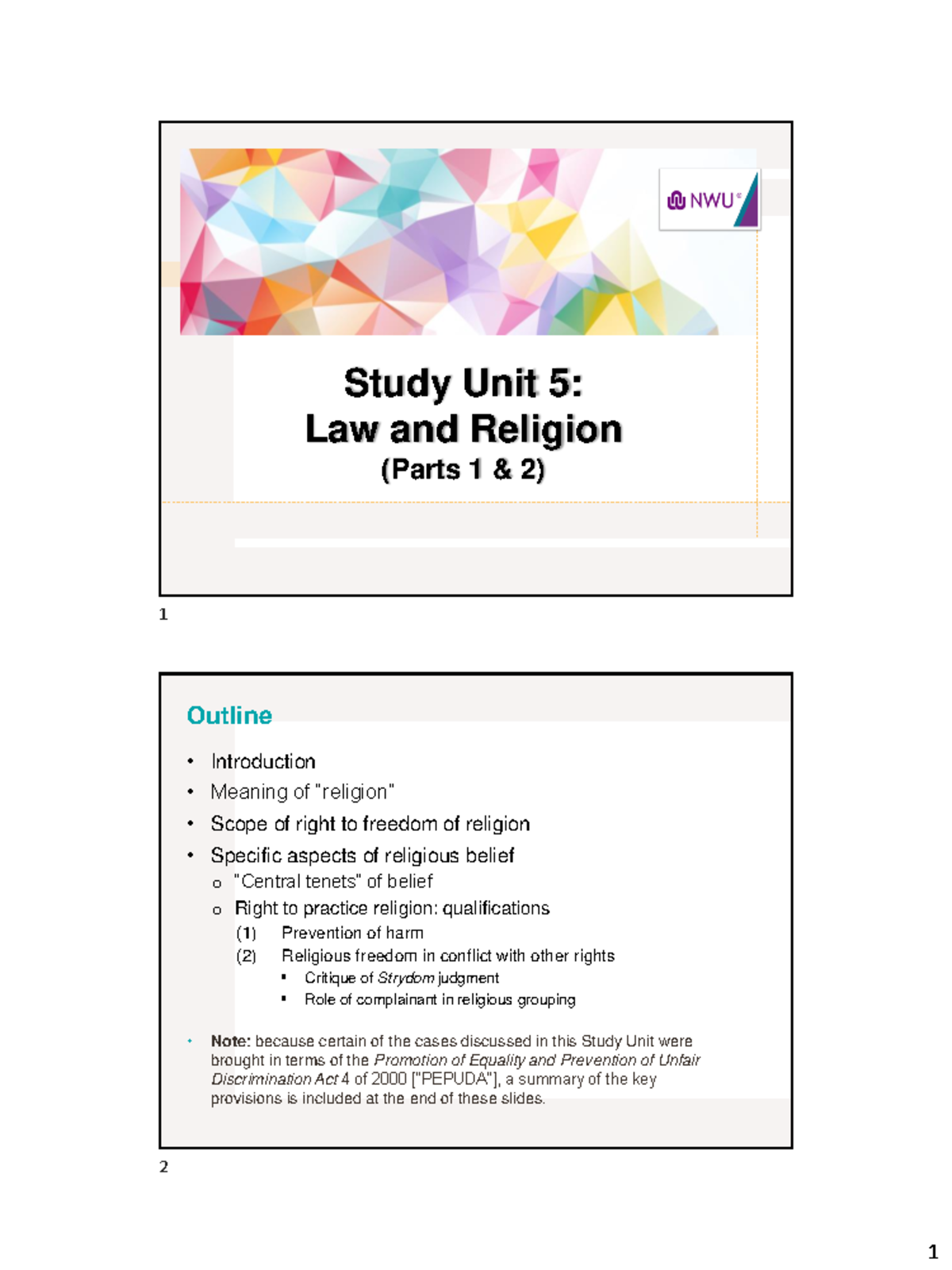 IURI+423+-+SU+5+-+2023+e Fundi - Study Unit 5: Law and Religion (Part 1 ...