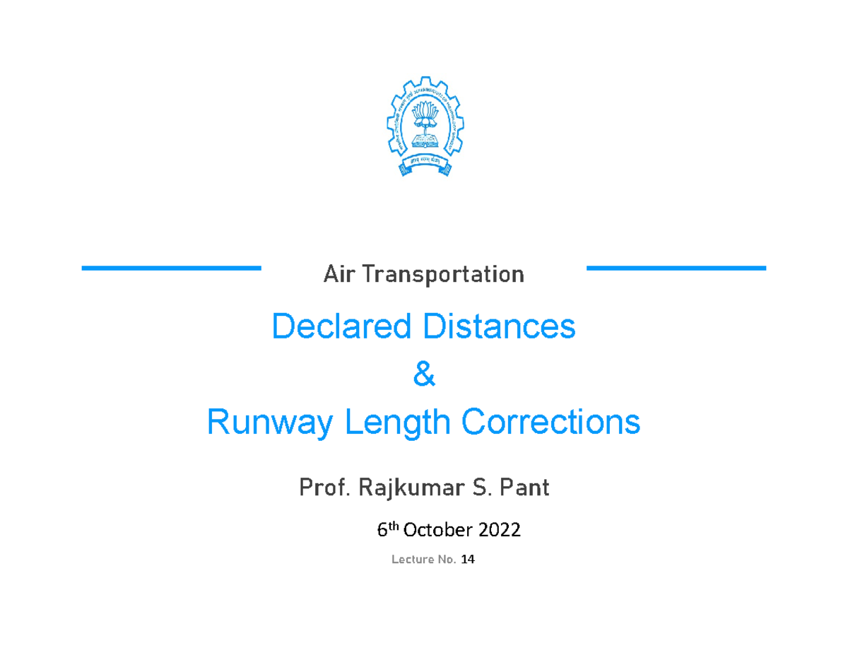 14 declared distances and runway corrections - Air Transportation Prof ...