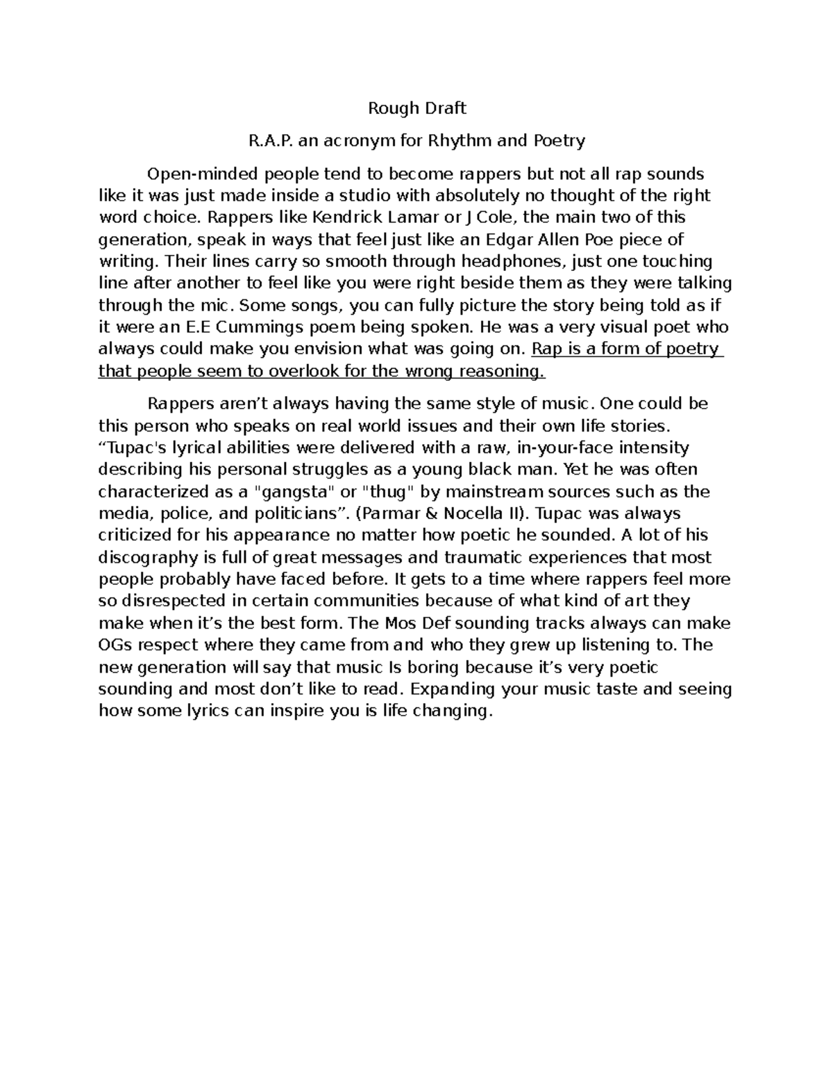 Rough Draft - English Composition I (ENG-101-OL-6-19) - Rough Draft R.A ...