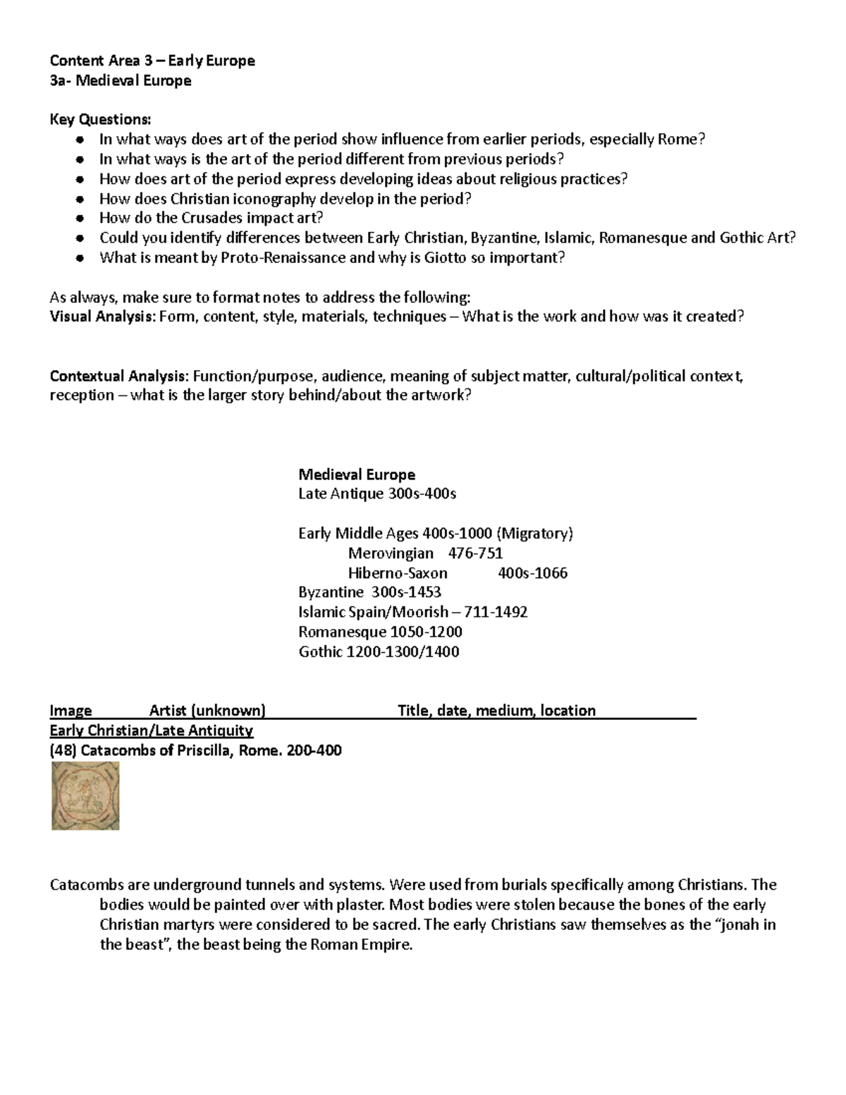 3a Medieval notes - NO description - Content Area 3 – Early Europe 3a ...