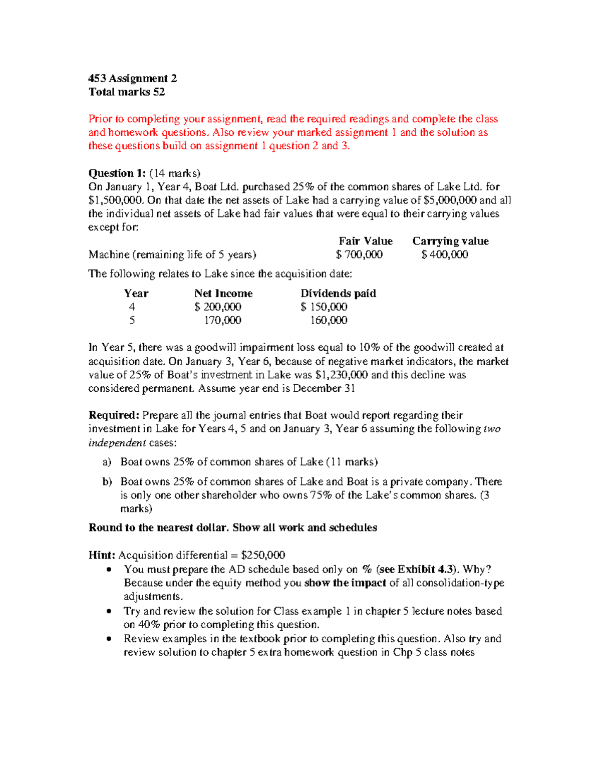 453 Assignment 2 2022W1 - 453 Assignment 2 Total marks 52 Prior to completing your assignment ...