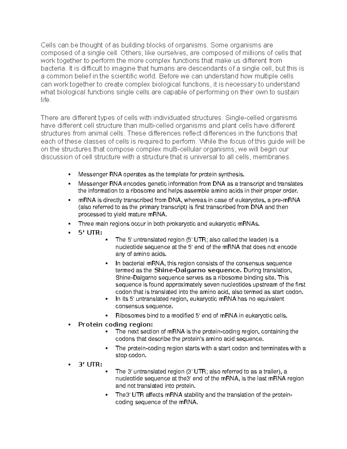 5 Lecture Notes 1 5 Cells Can Be Thought Of As Building Blocks Of