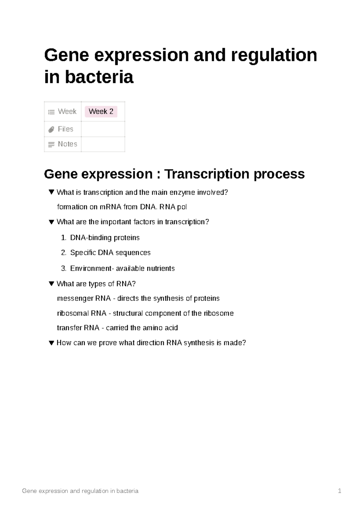Gene expression and regulation in bacteria - Gene expression and ...