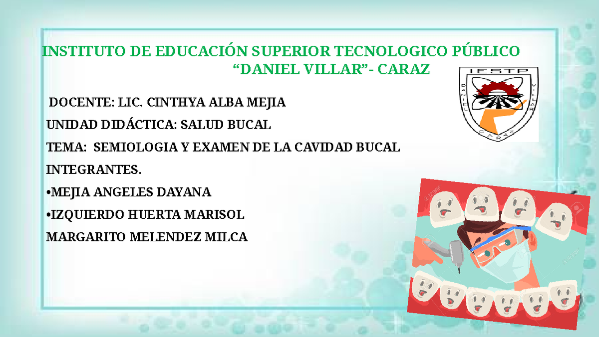 Urgencias odontologícas - INSTITUTO DE EDUCACIÓN SUPERIOR TECNOLOGICO ...