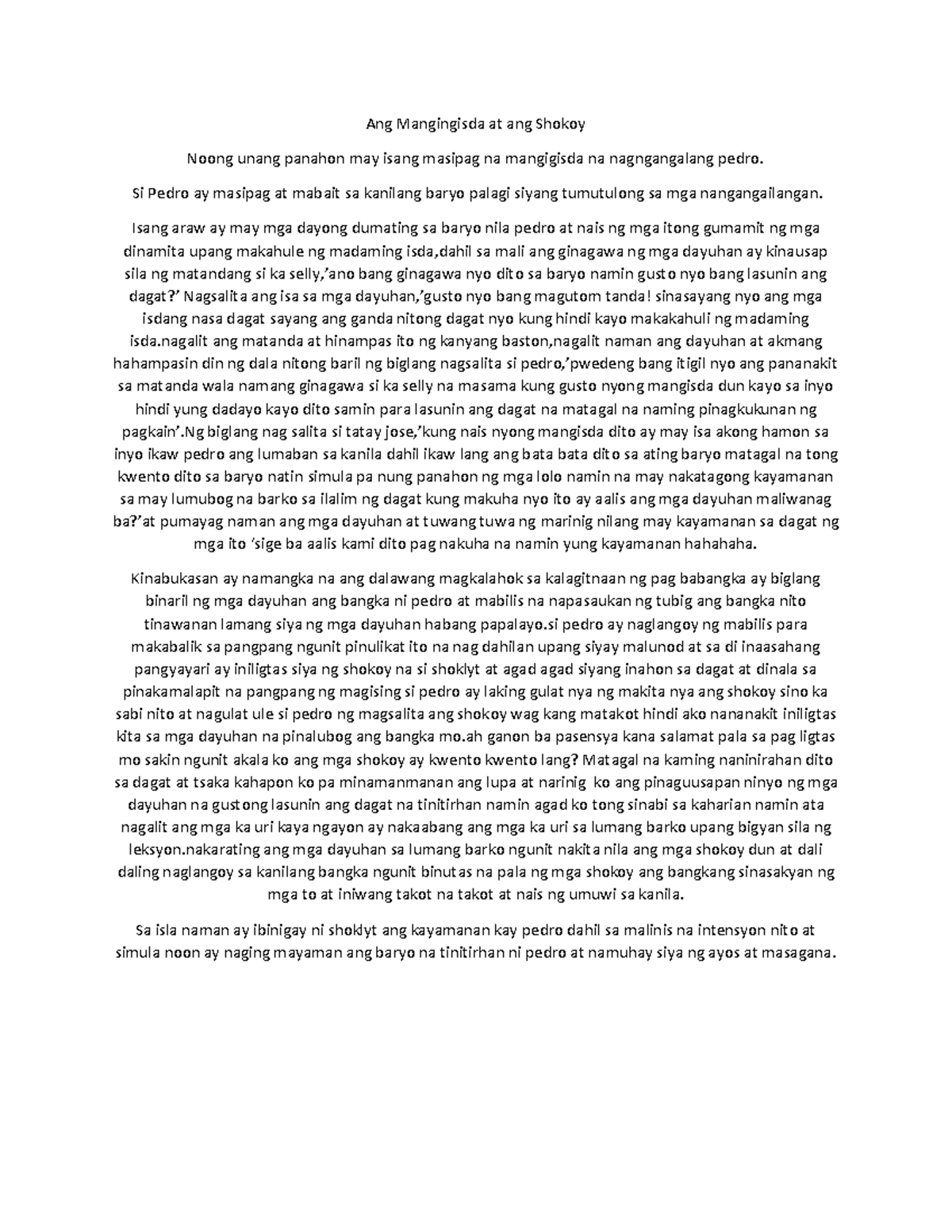 Fil101 shokoy hahaha - nice 1 - Jean Baudrillard - Ang Mangingisda at ...