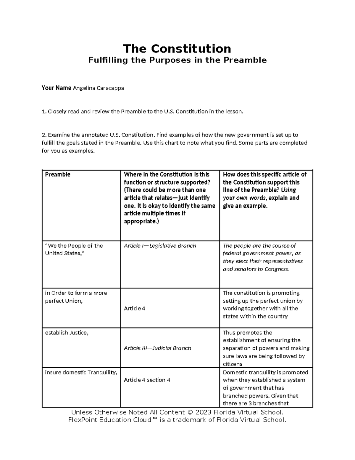 The constitution template copy - The Constitution Fulfilling the ...