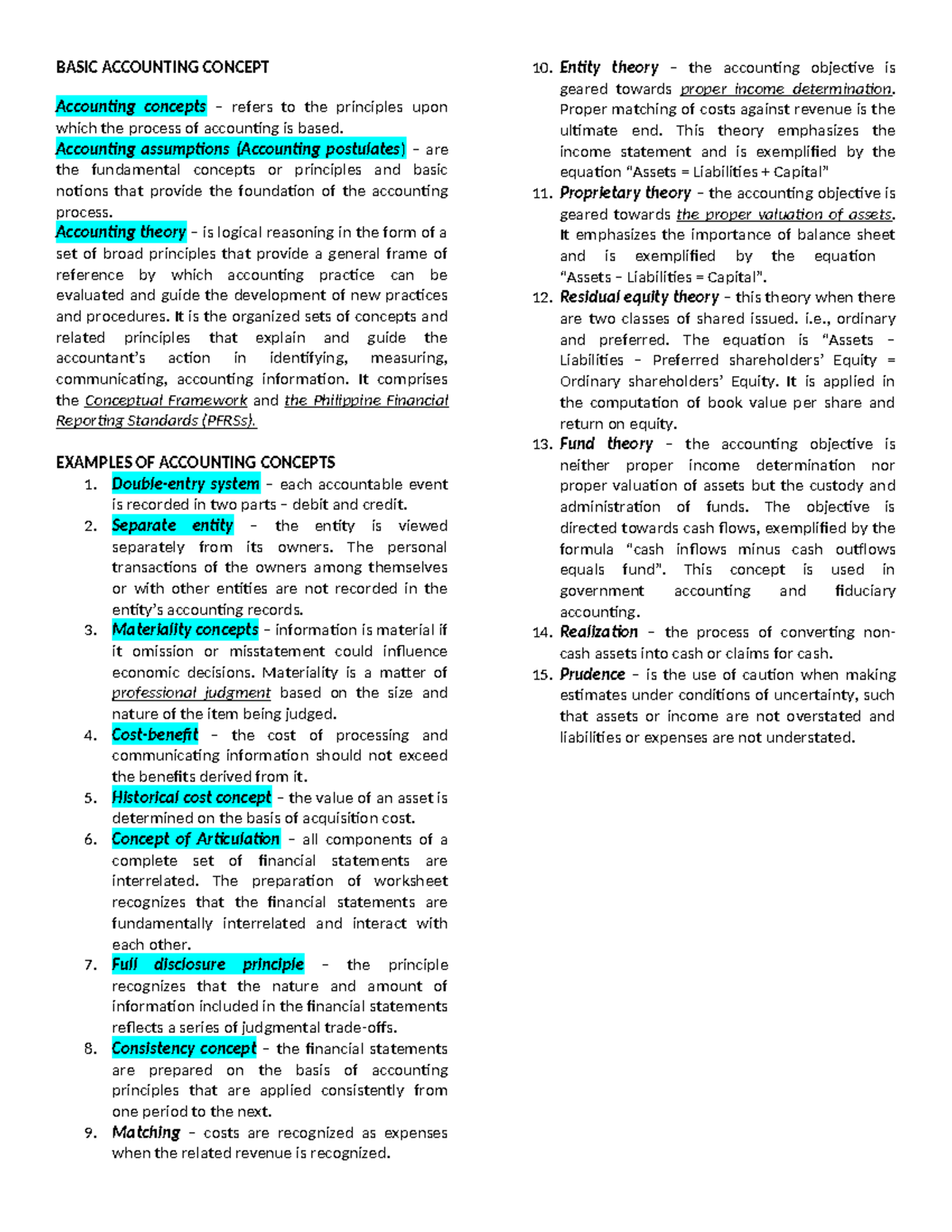 Accounting-reviewer - Basic Accounting Concept - BASIC ACCOUNTING ...