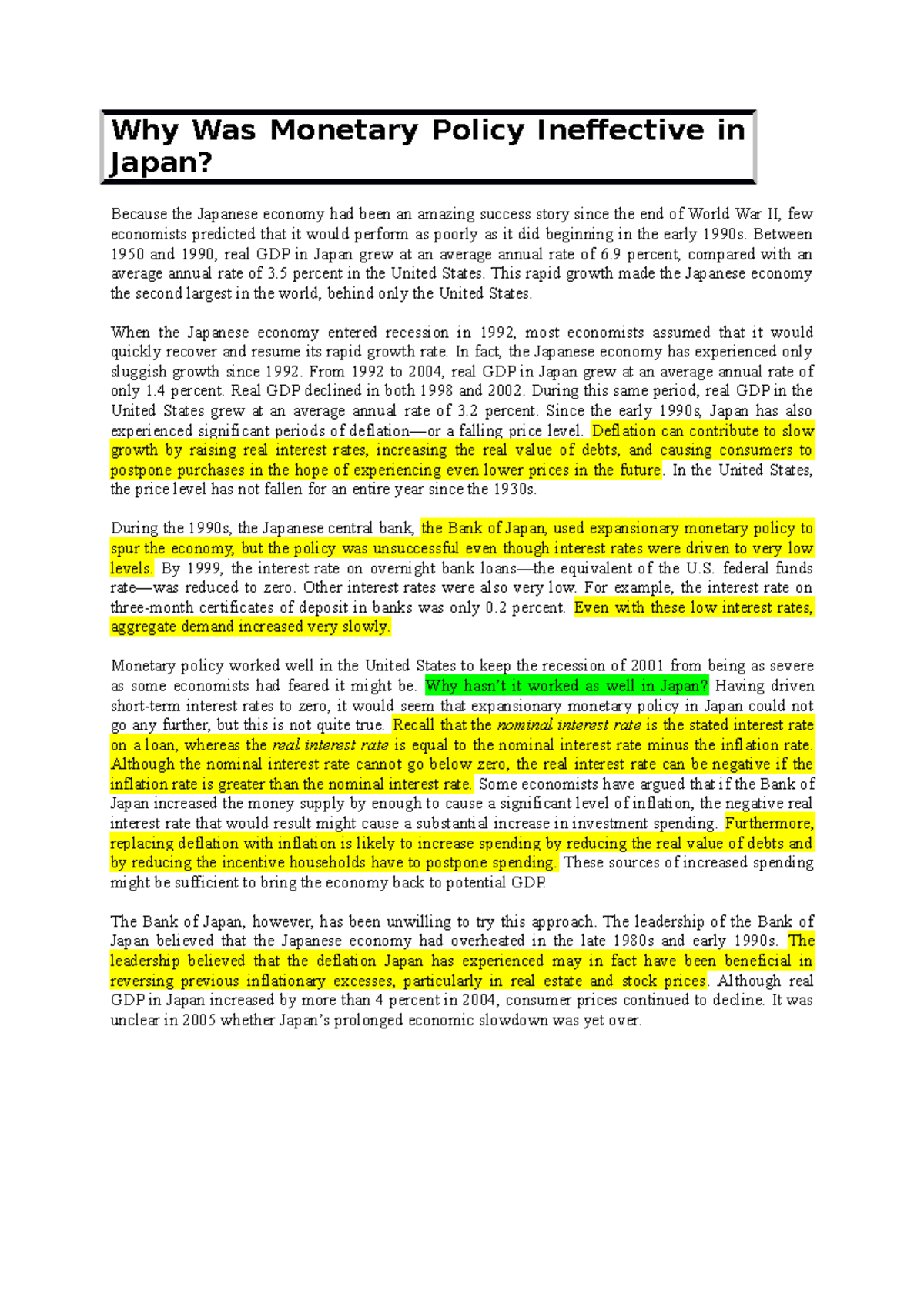 Read why monetary policies are ineffective in Japan - Why Was Monetary ...