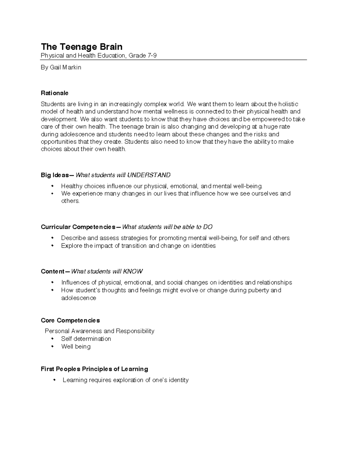 The Teenage Brain - The Teenage Brain Physical and Health Education ...