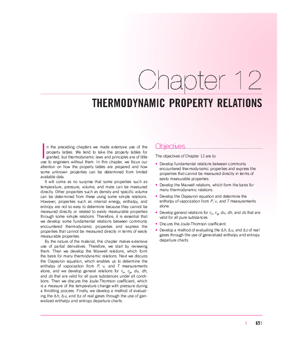 Ch12 - Notes on Thermodynamic Properties - Chapter 12 THERMODYNAMIC ...