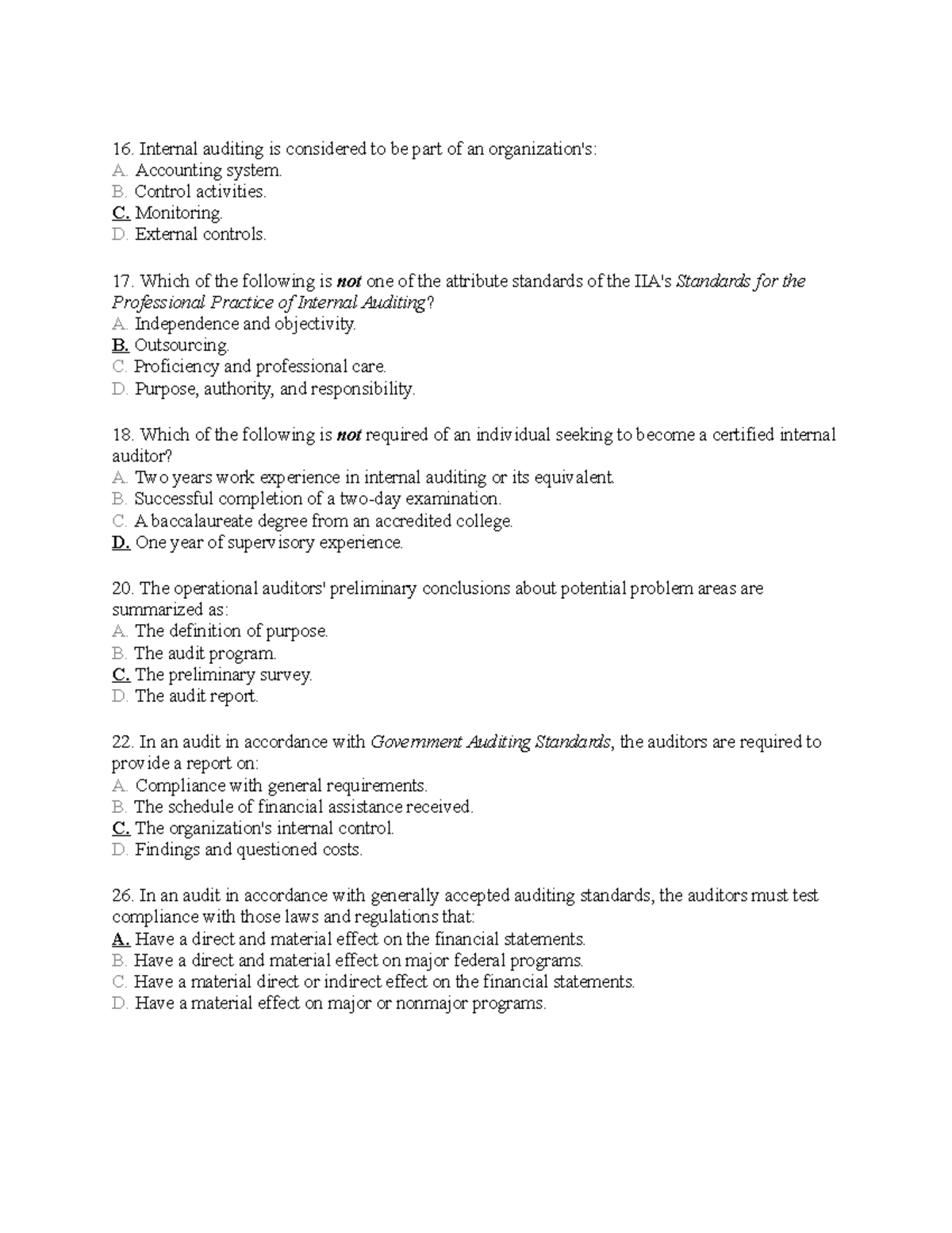 Internal Audit TestBank - 16. Internal auditing is considered to be ...
