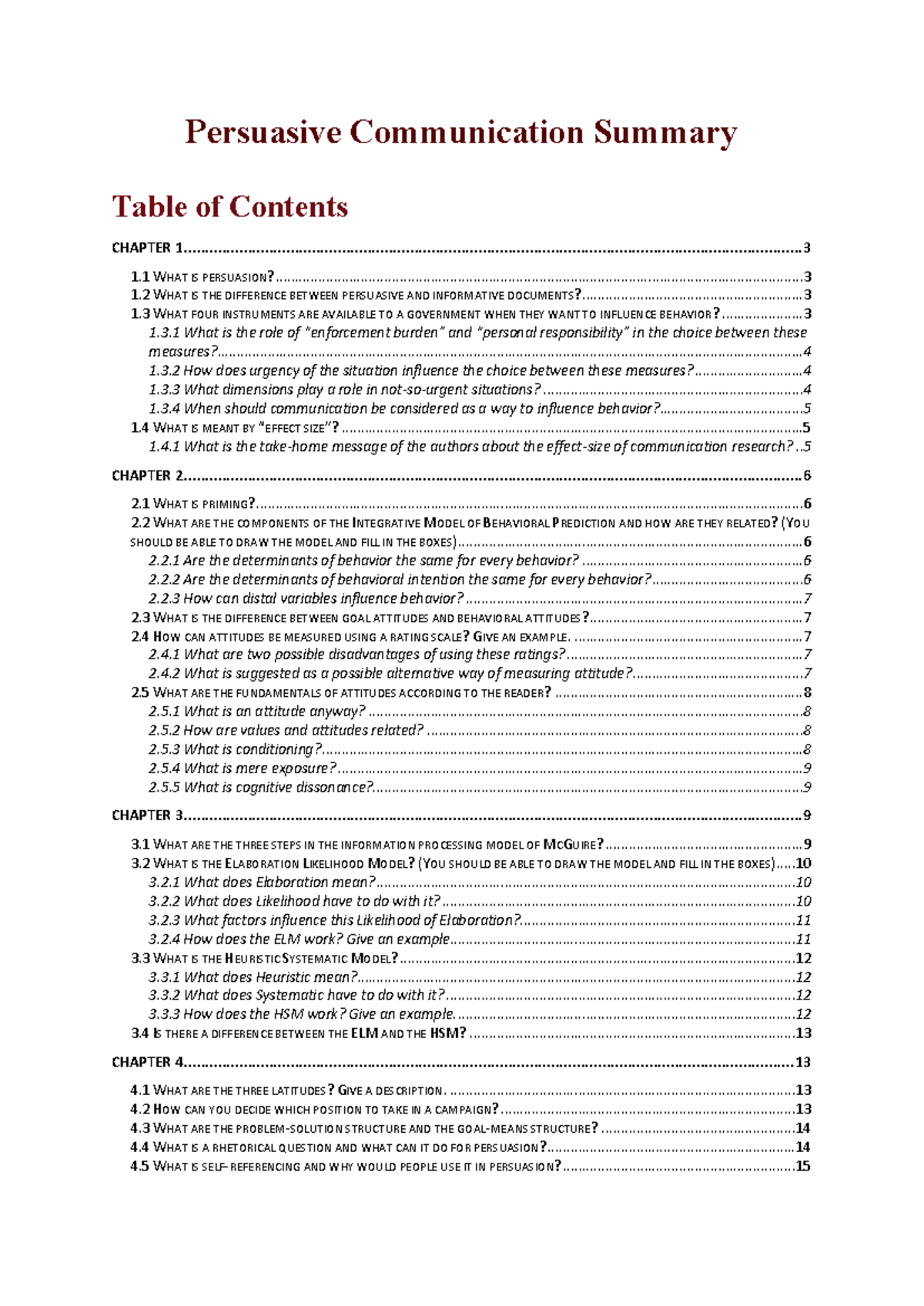 Persuasive Communication Summary Sem 1 Block 2 - Persuasive ...