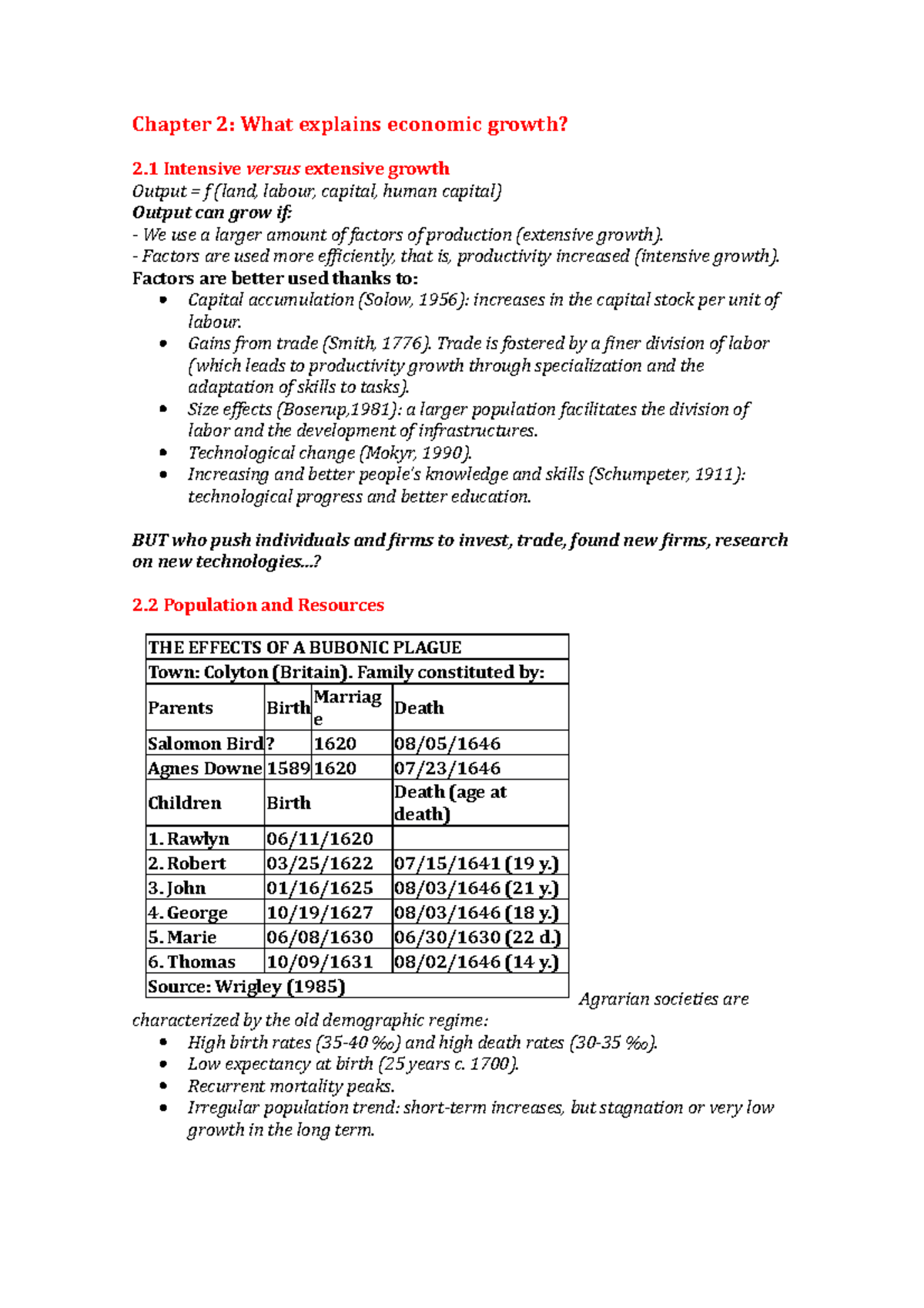 UNIT 2 - tema 2 - Chapter 2: What explains economic growth? 2 Intensive ...