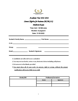 Midterm-2022-2023 - mmmmmmmmmmmmmmm - Academic Year 2022- Calculus for ...