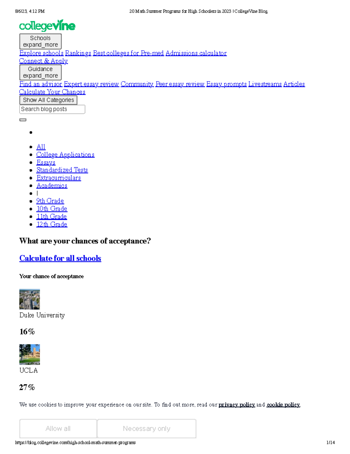 20 Math Summer Programs For High Schoolers In 2023 College Vine Blog
