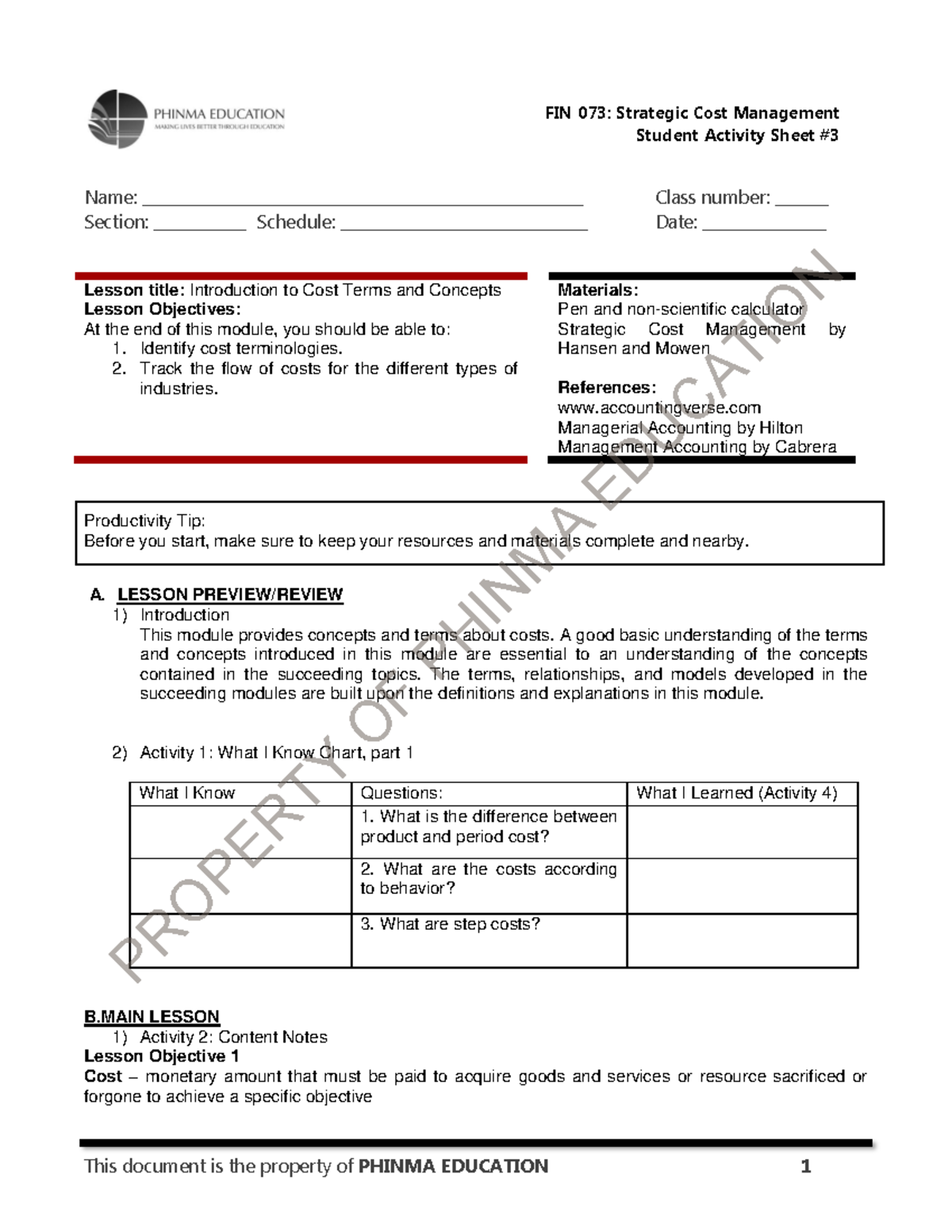 SAS#3-FIN073 - ... - Student Activity Sheet # Name: - Studocu