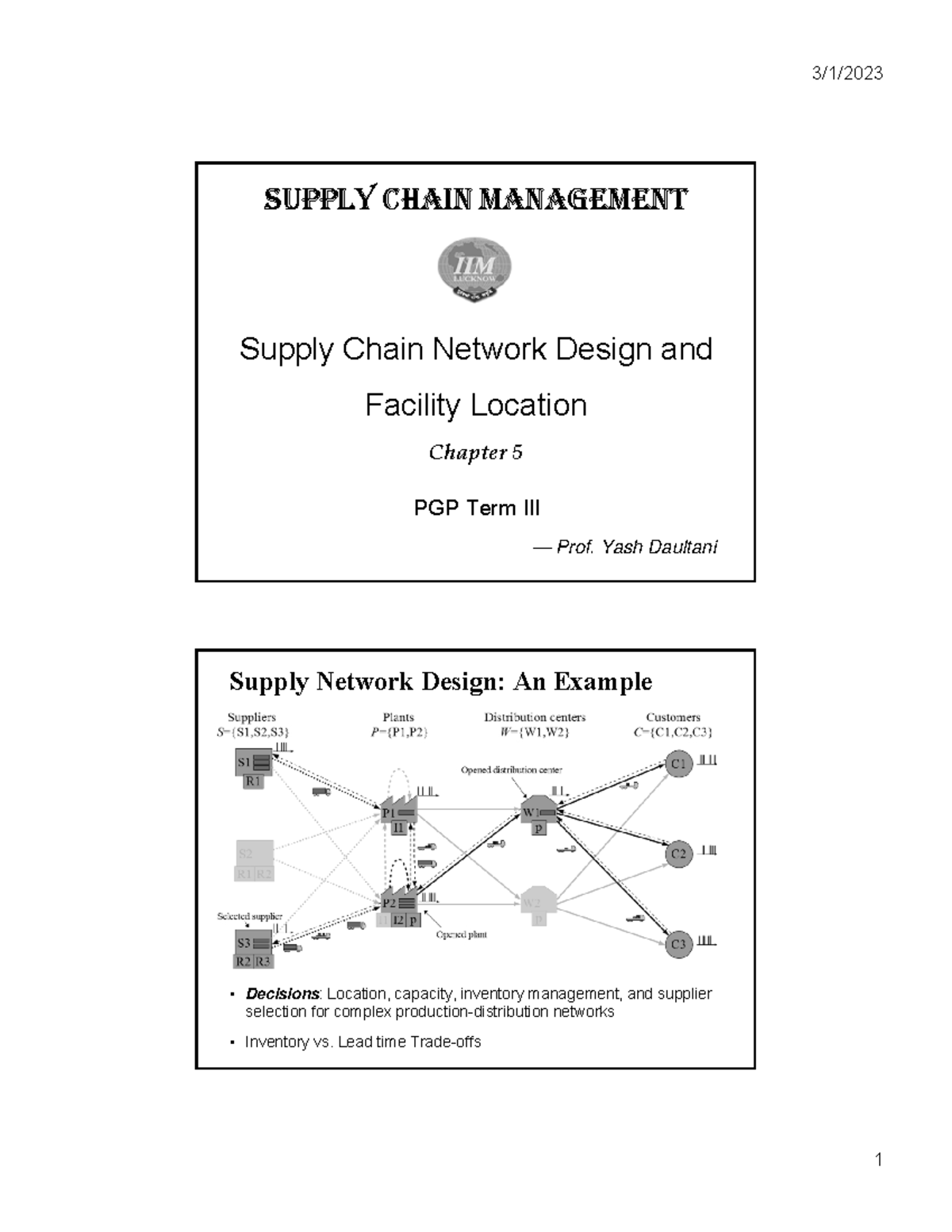 Handouts SCM 3 - YD - scm - SUPPLY CHAIN MANAGEMENT Supply Chain ...