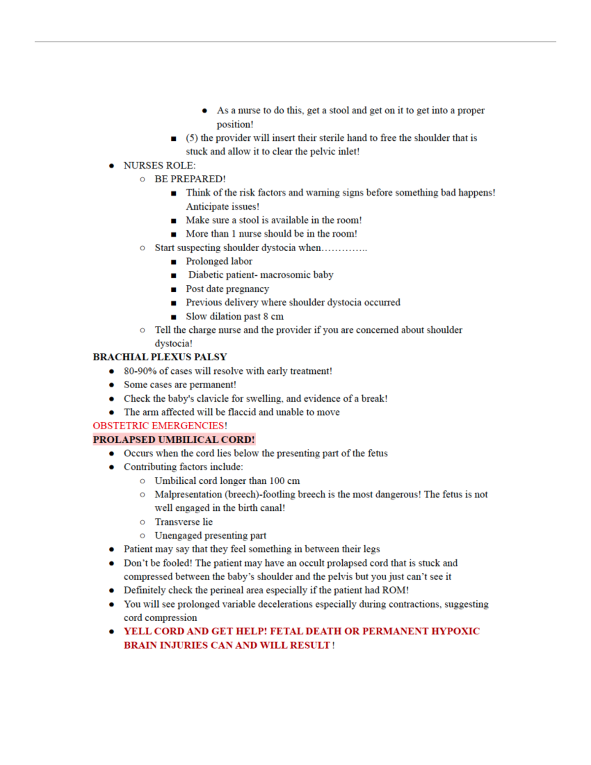 Intrapartum:post op:c section notes page 5 - NURS 326 - Studocu