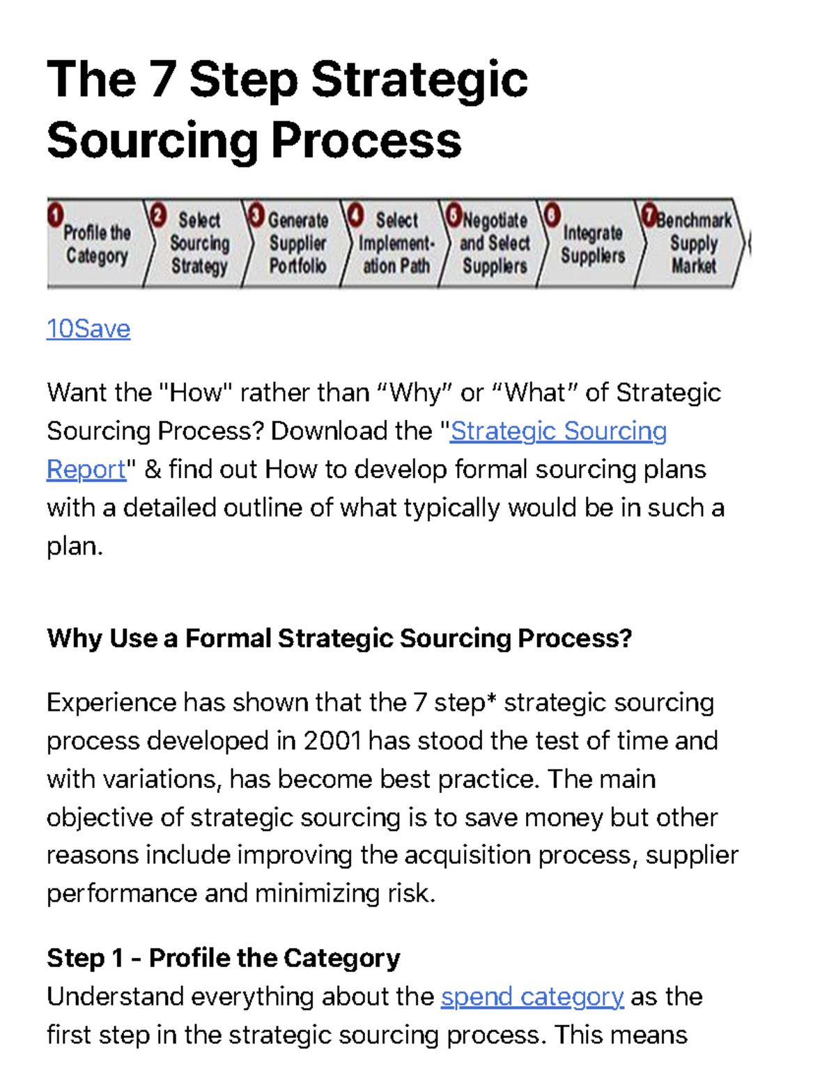 C3W1 The Strategic Sourcing Process Article - The 7 Step Strategic Sourcing Process 10 Save Want ...