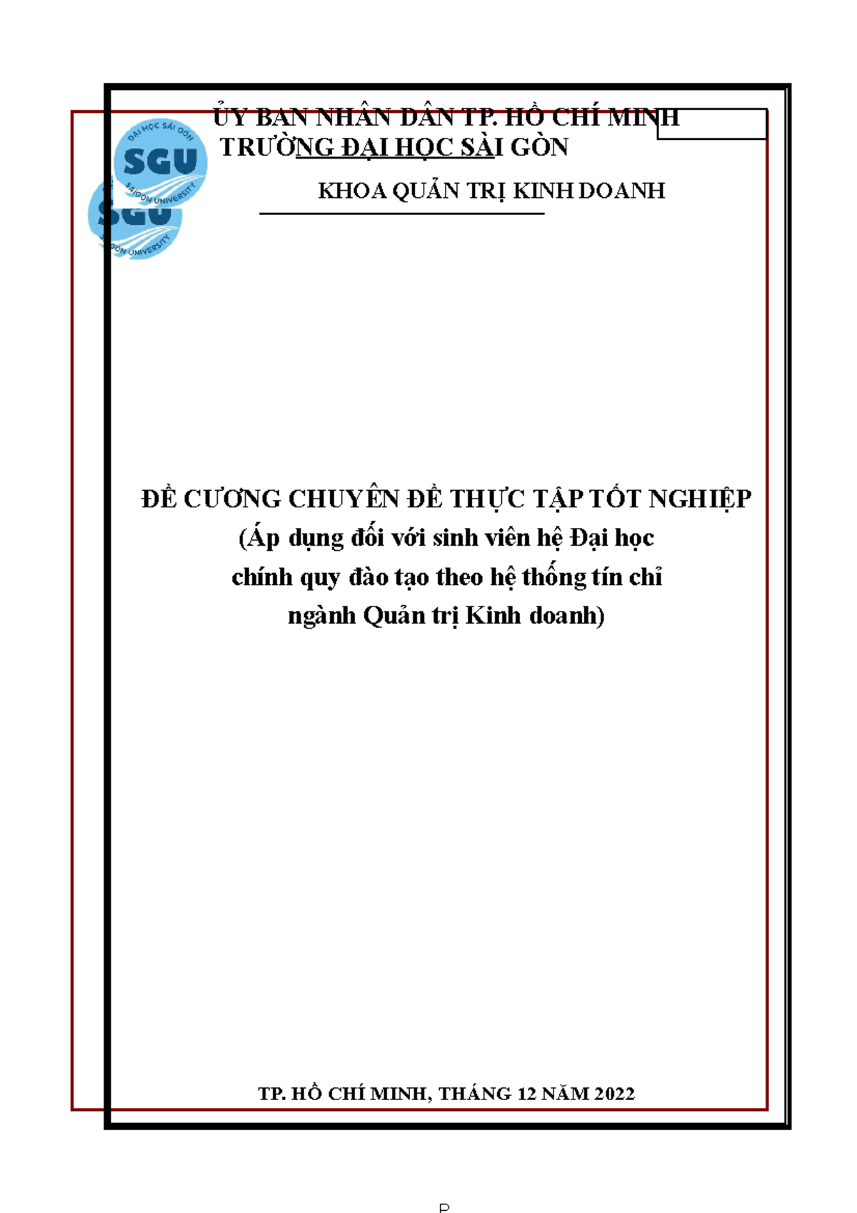 QTKD - Huong DAN Chuyen DE TOT Nghiep HE DH 2022- 2023 OK 28 - ỦY BAN ...