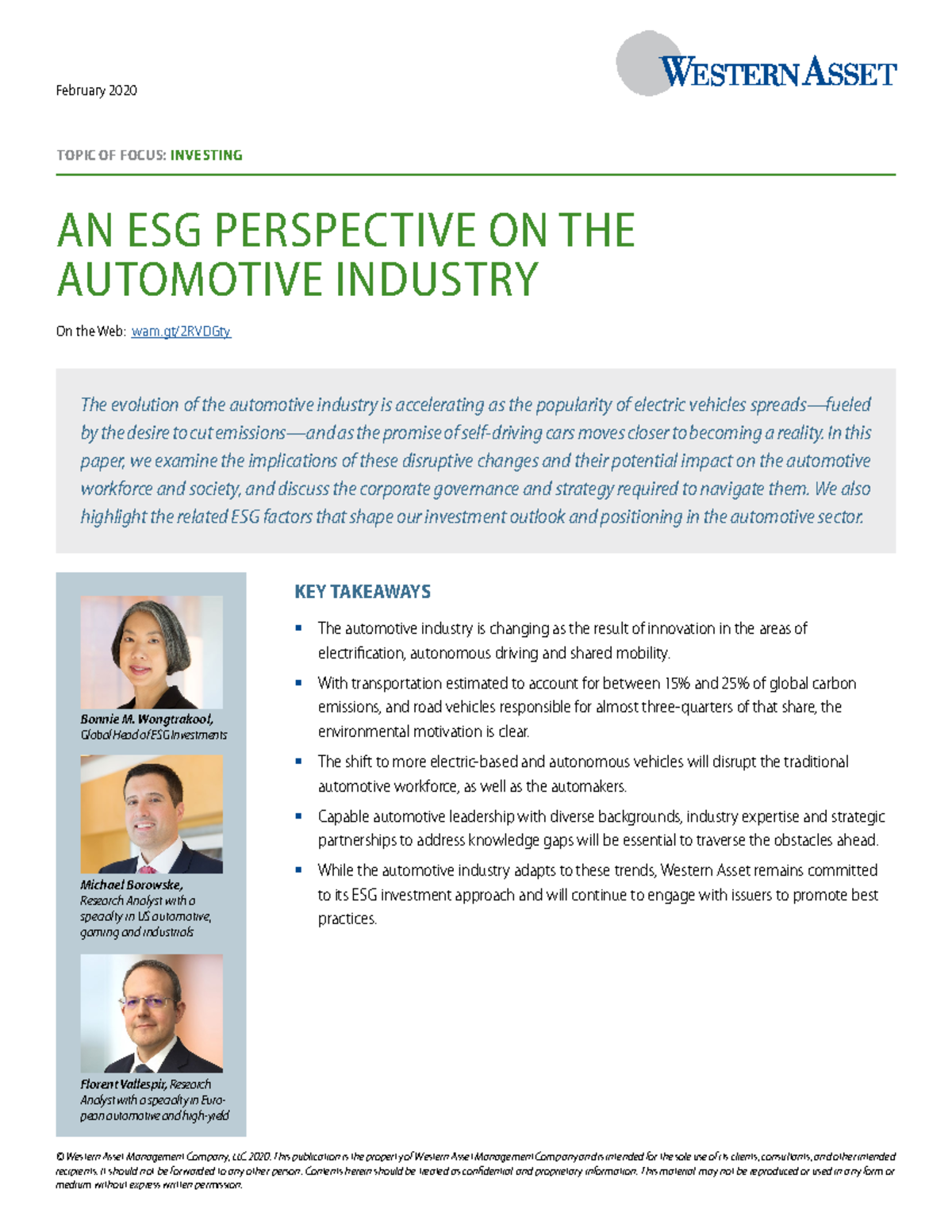 An esg perspective on the automotive industry 2020 02 - AN ESG ...