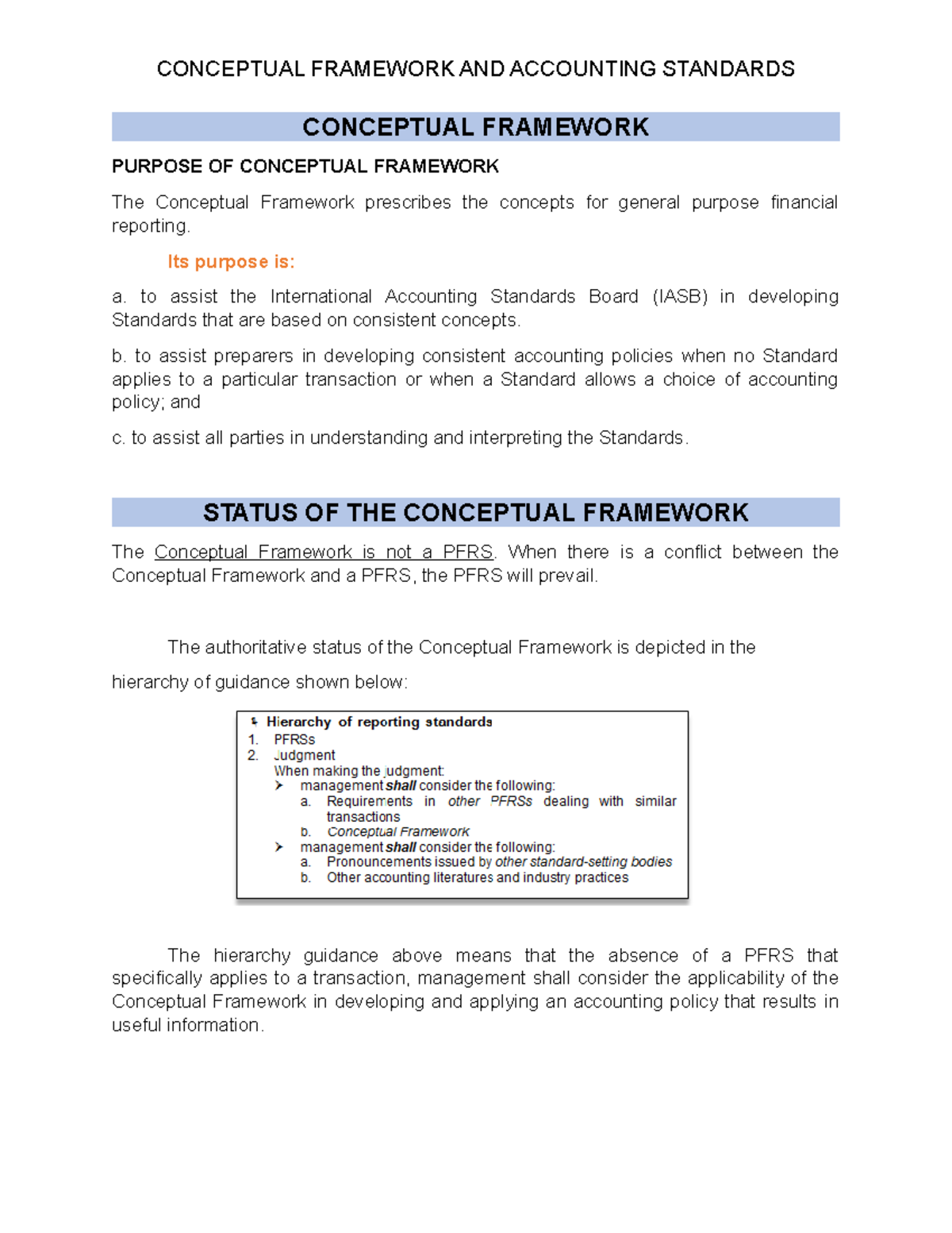 Conceptual Framework - Its purpose is: a. to assist the International ...