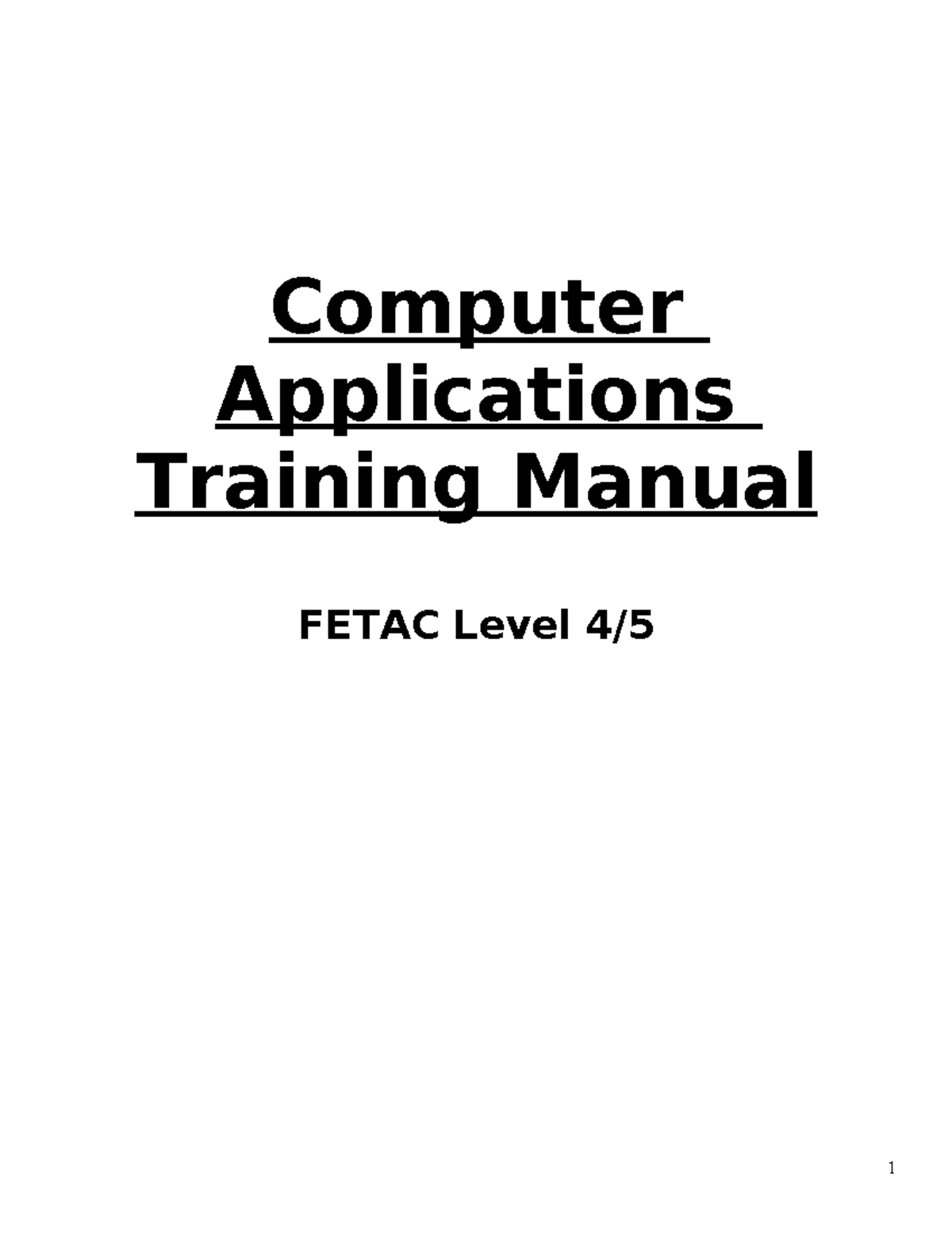 102012 976 50218104 Computer Applications Training Manual - Computer ...