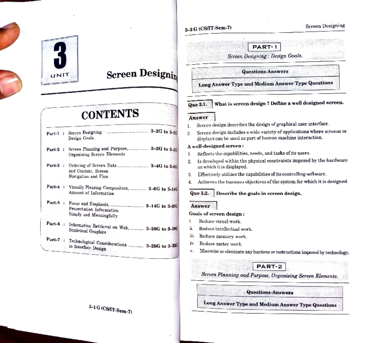 Unit-3-hci - 3-2G (CS/IT-Sem-7) Screen Designing 3 PART Screen ...