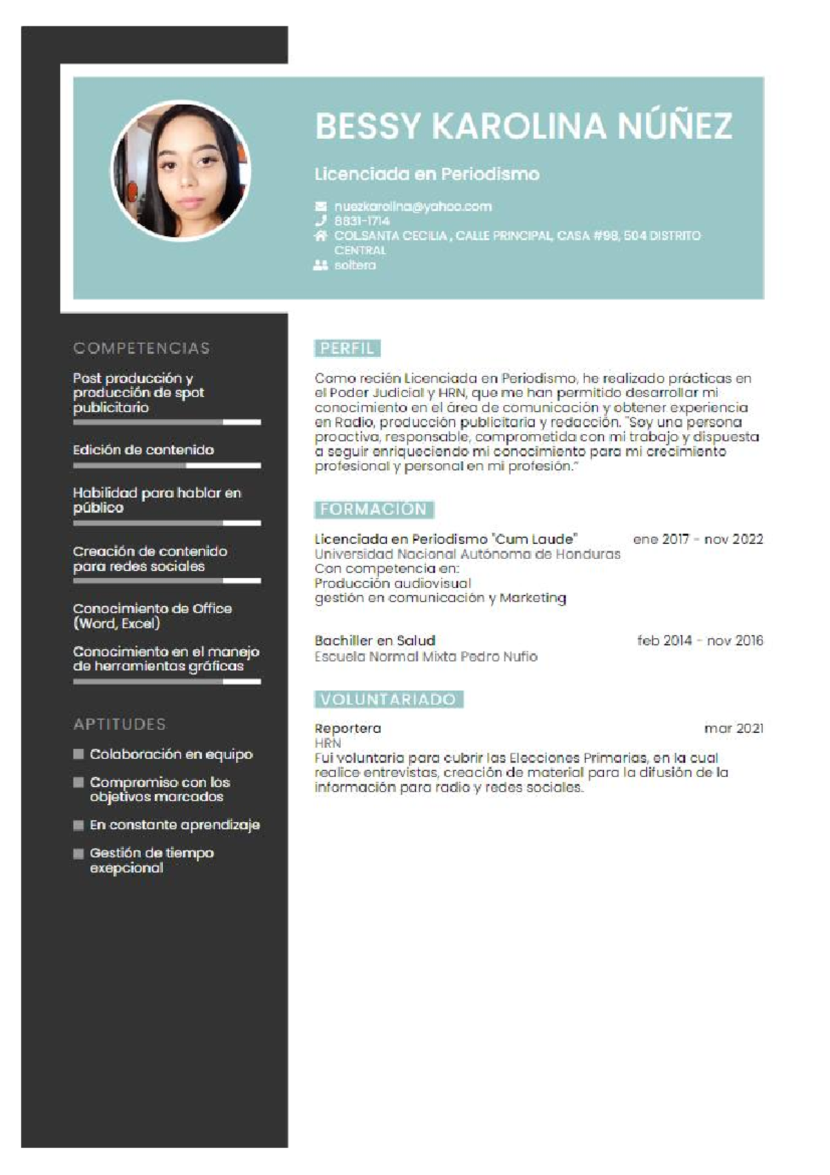 Cv Karolina Herrera - Hdjdydjdjfjdjdjdjdjdjdjdd - Tegucigalpa, M.D 9/1 ...